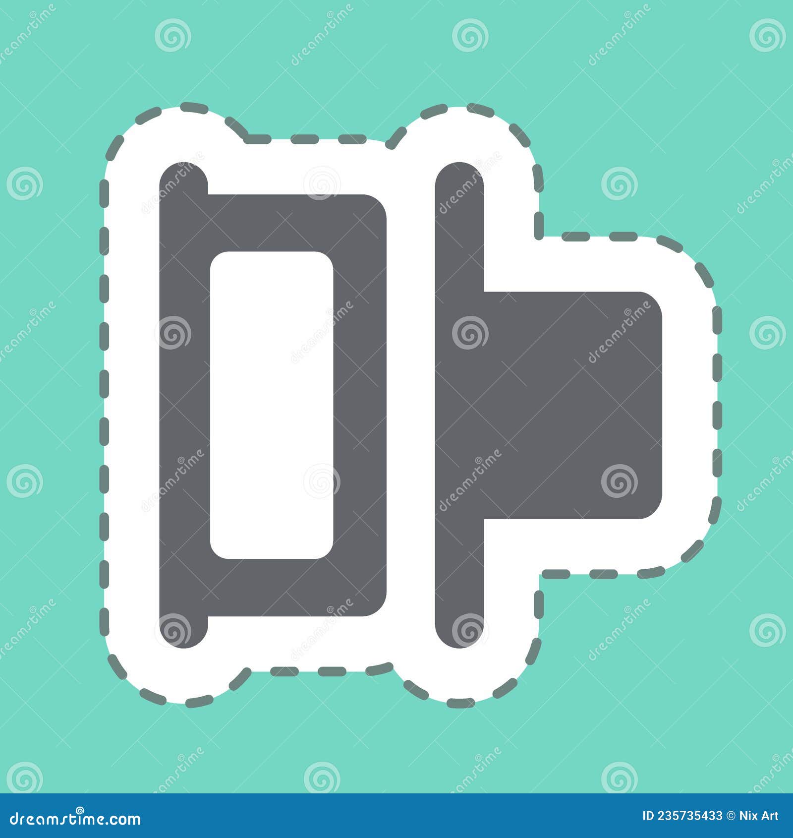 Sticker Horizontal Distribute Left - Line Cut,Simple Illustration ...