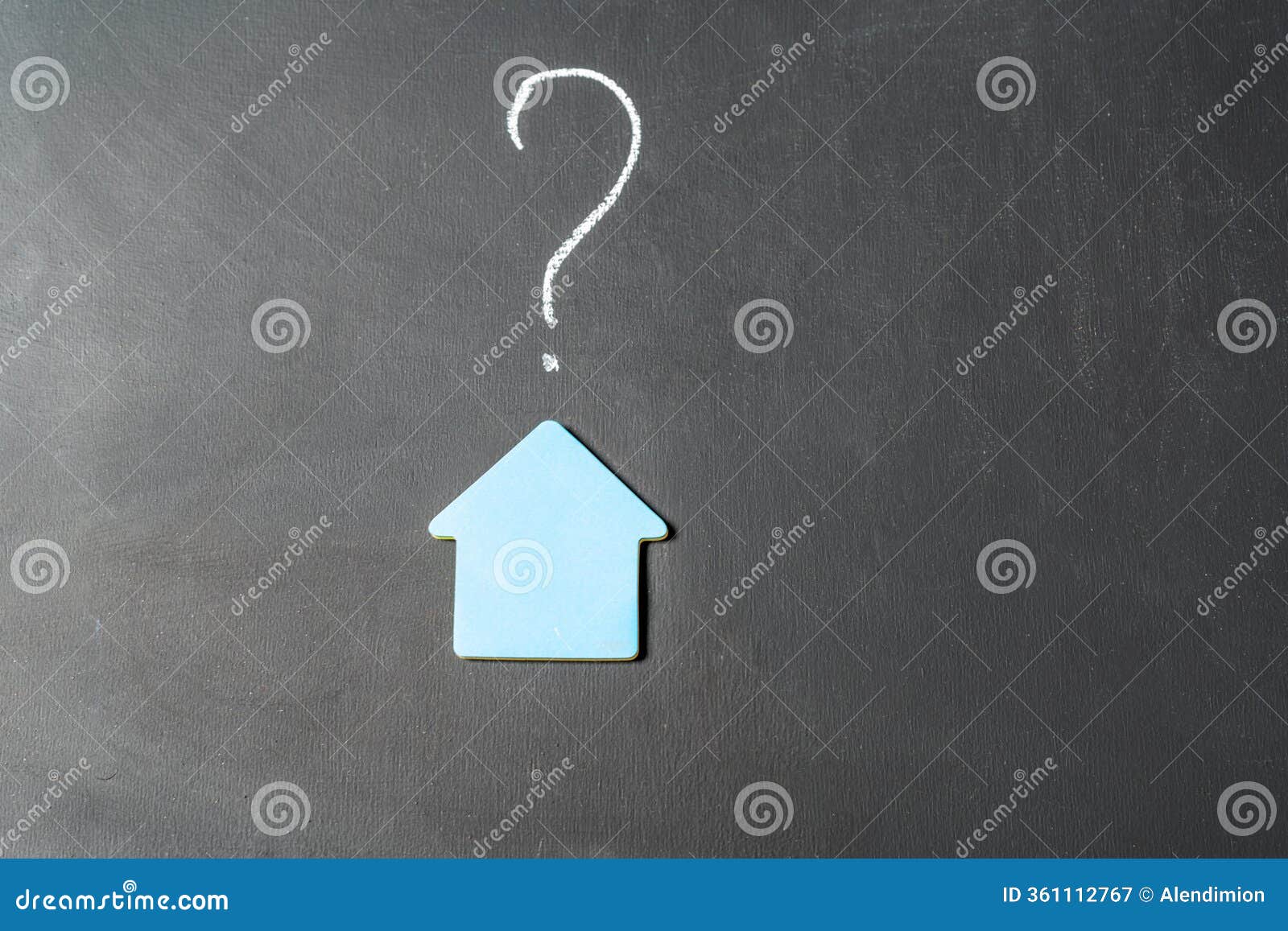 Sticker House and Question Mark on Chalkboard Stock Image - Image of ...