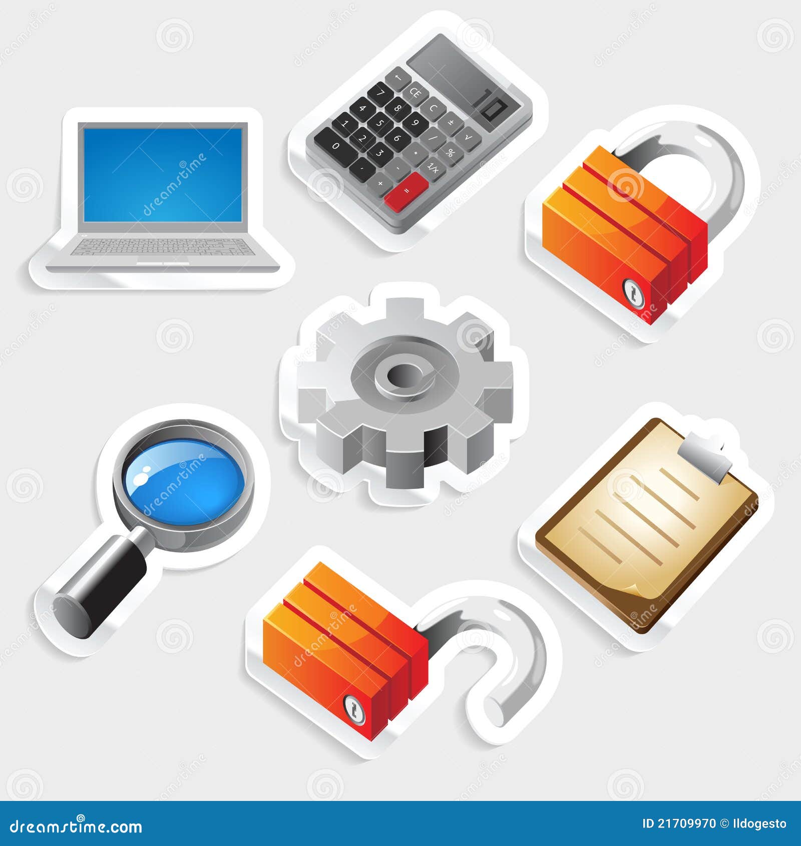 Sticker Icon Set for Interface Stock Vector - Illustration of vector ...