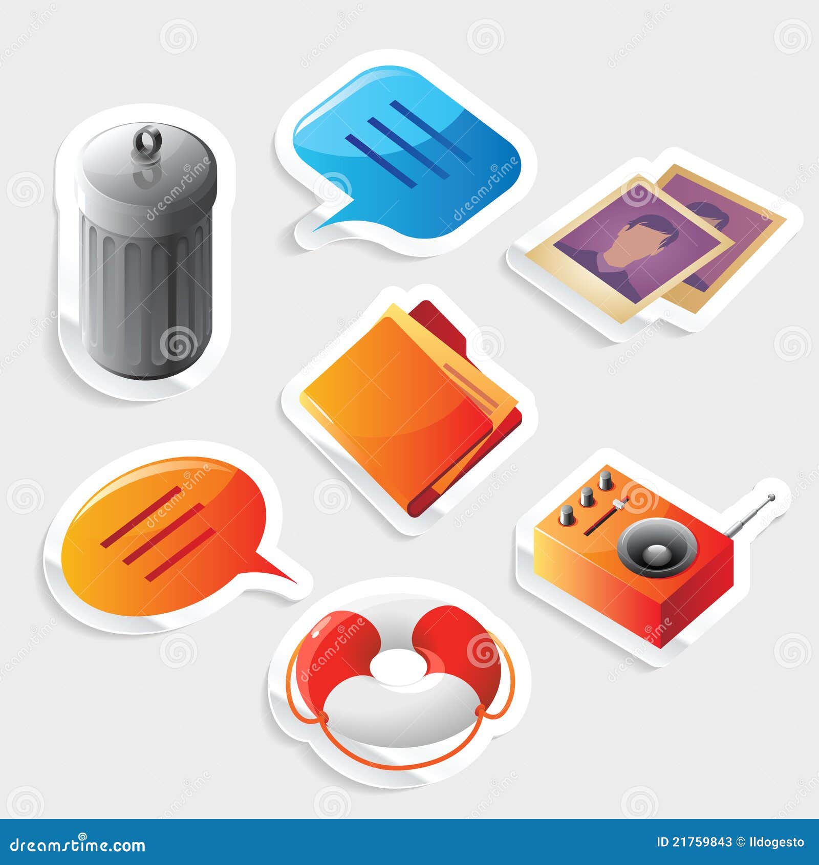 Sticker Icon Set For Interface Cartoon Vector | CartoonDealer.com #21759843