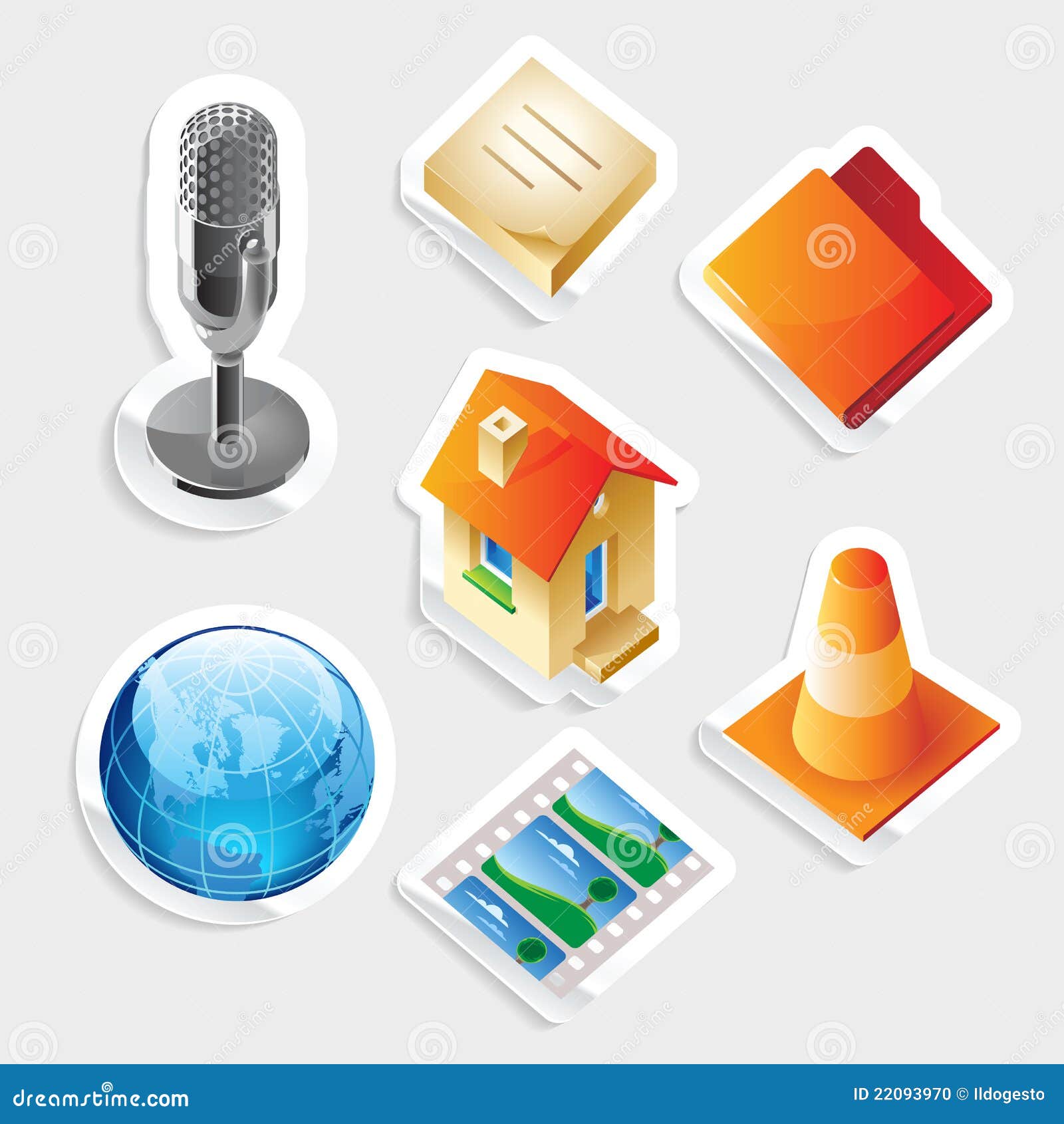 Sticker Icon Set for Interface Stock Vector - Illustration of house ...