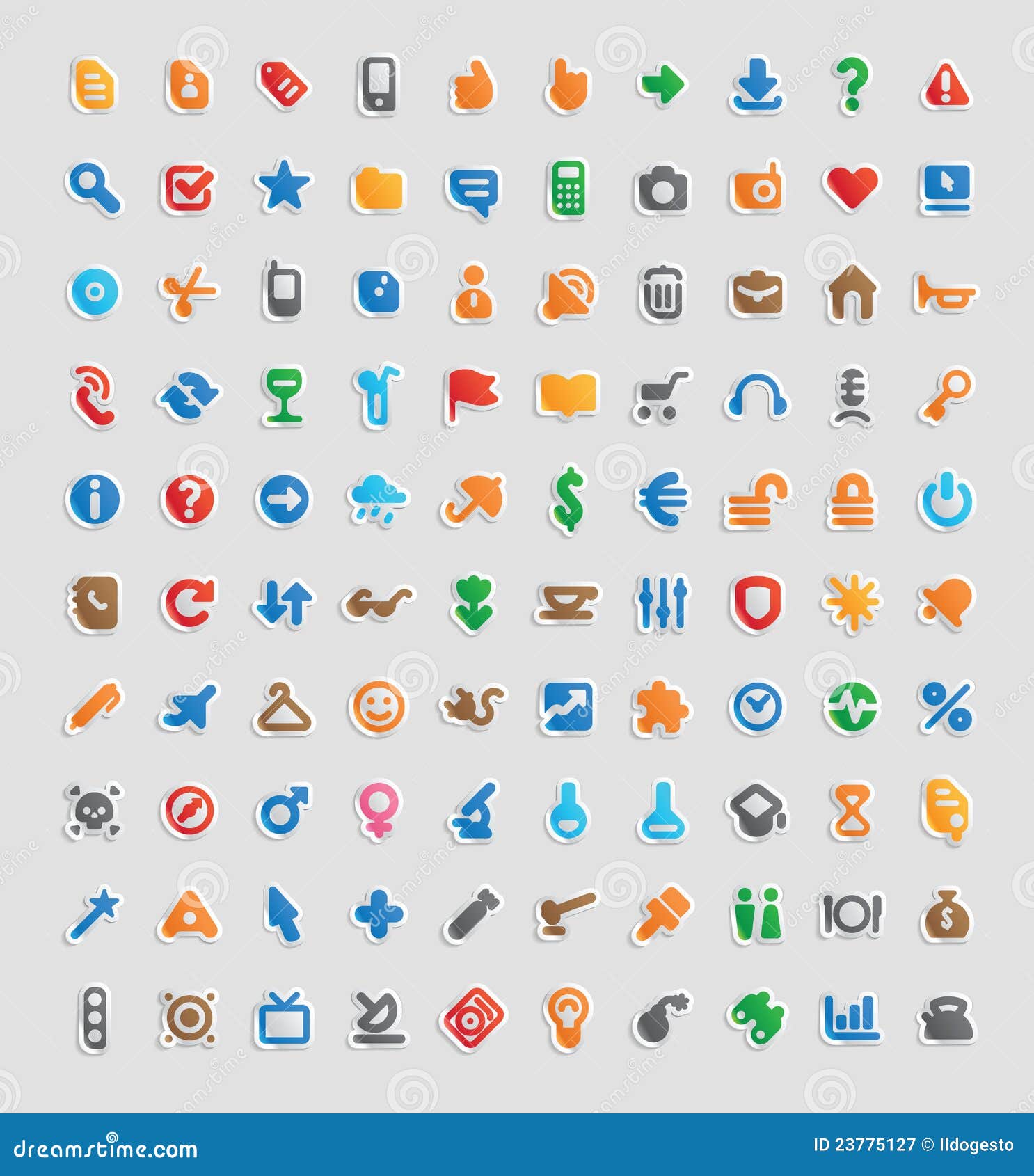 Sticker icons stock vector. Illustration of finance, food - 23775127