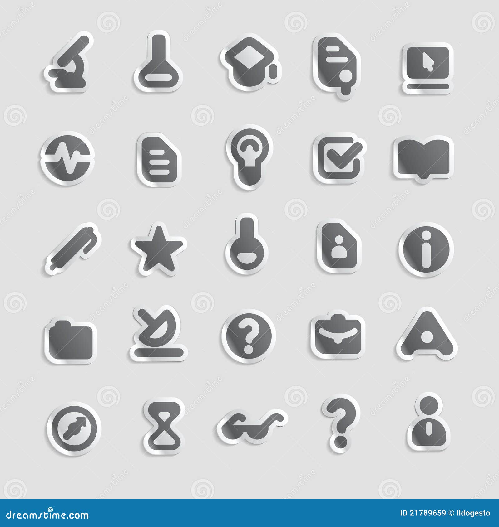 Sticker Icons for Education Stock Vector - Illustration of design ...