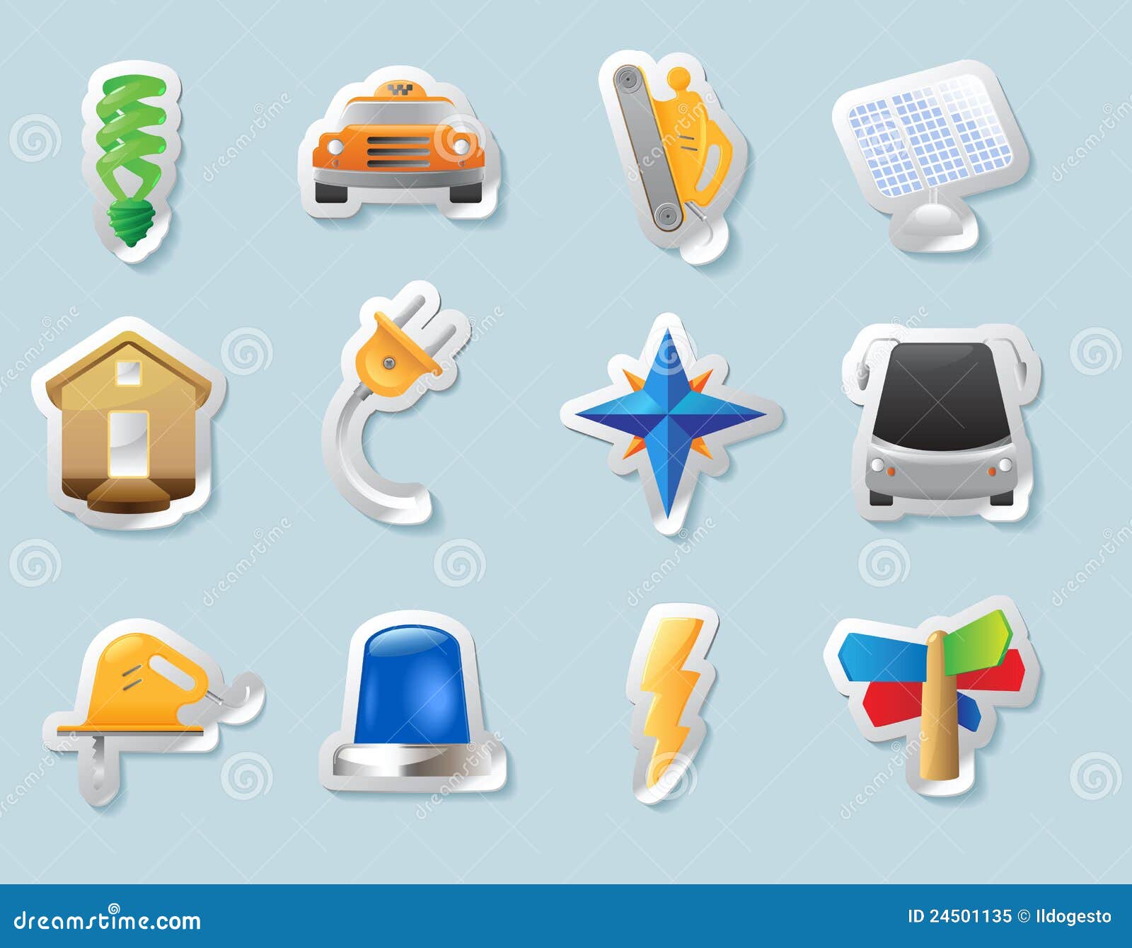 Flasher Sticker, Siren Icon, Alarm Siren Vector Illustration ...