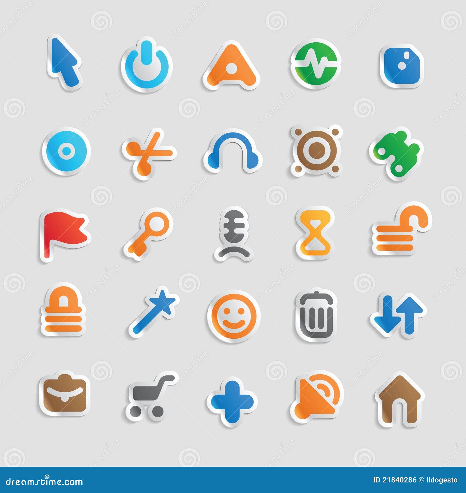 Sticker Icons for Interface Stock Vector - Illustration of binoculars ... Sticker Icons for Interface Stock Vector - Illustration of binoculars ...