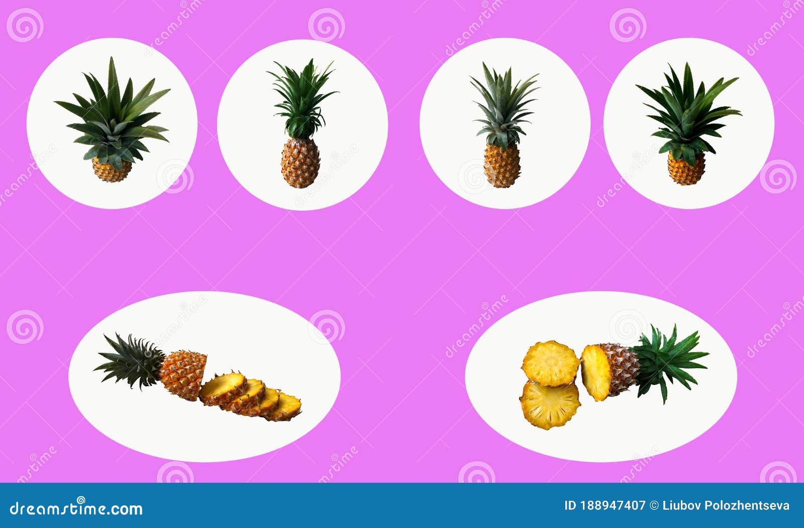 Sticker Icons with Pineapple, Photo Collage Stock Illustration ...