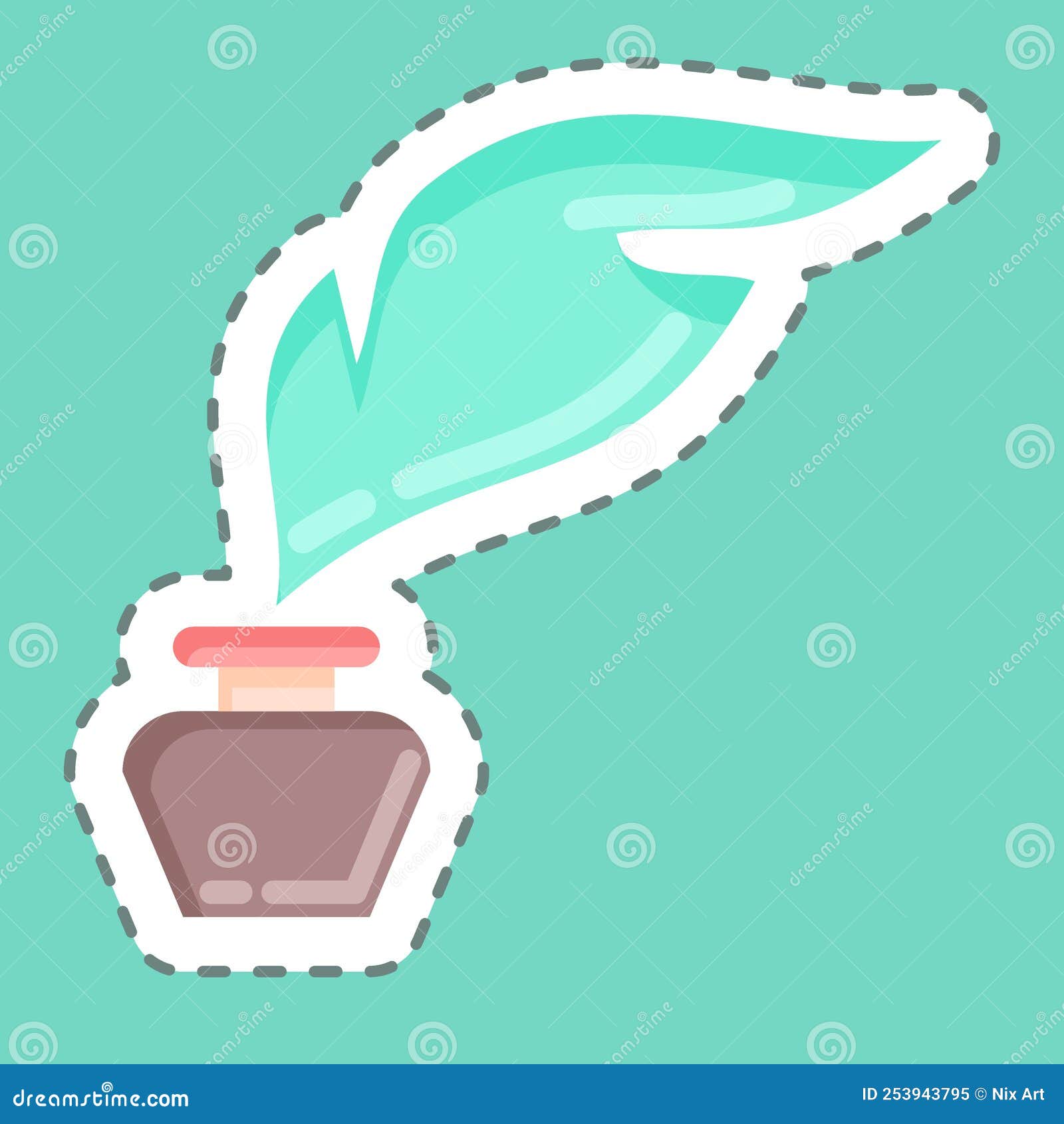 Sticker Inkwell. Suitable for Paint Art Tools Symbol. Simple Design ...