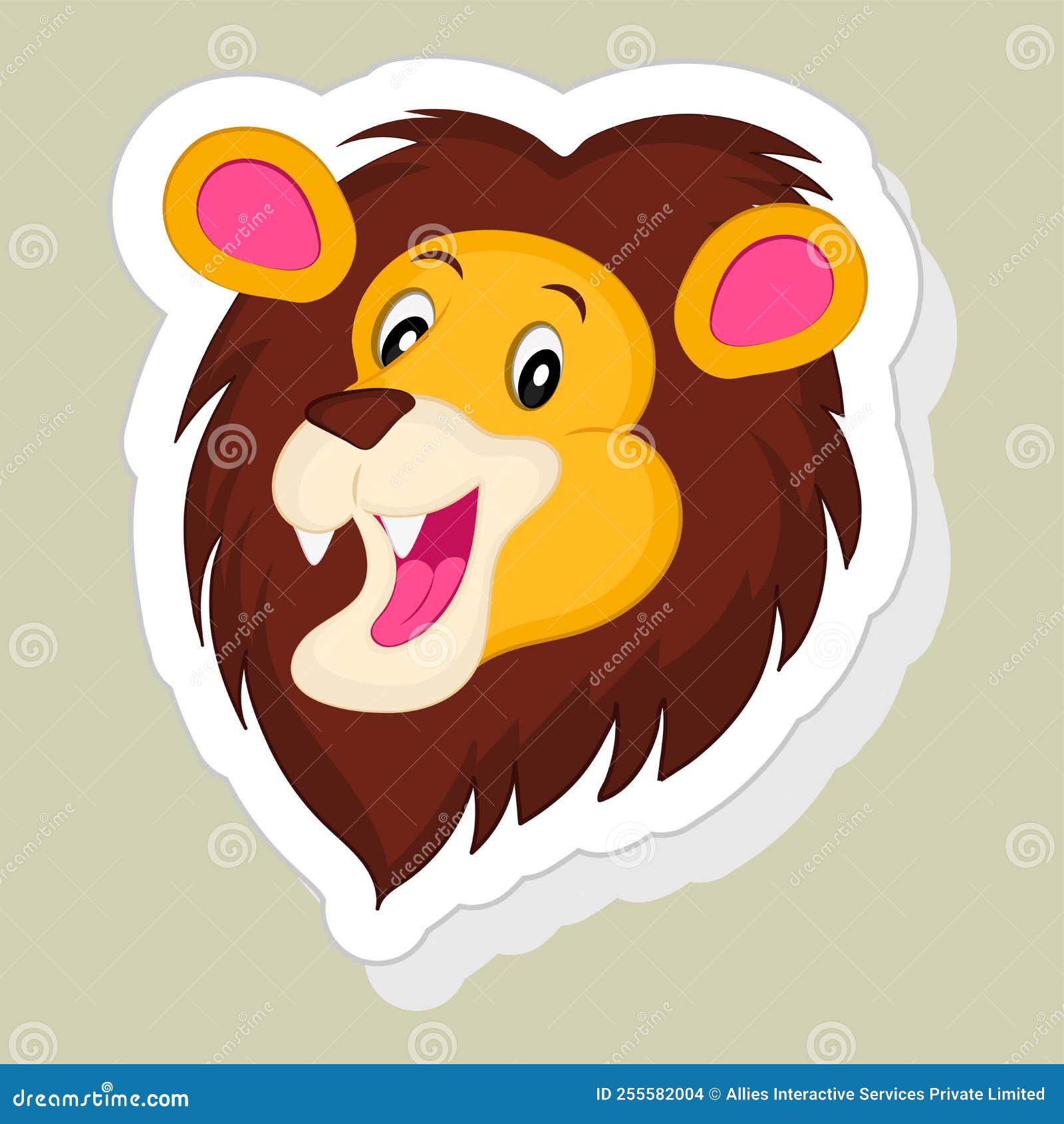 Sticker or label of Lion stock illustration. Illustration of king ...