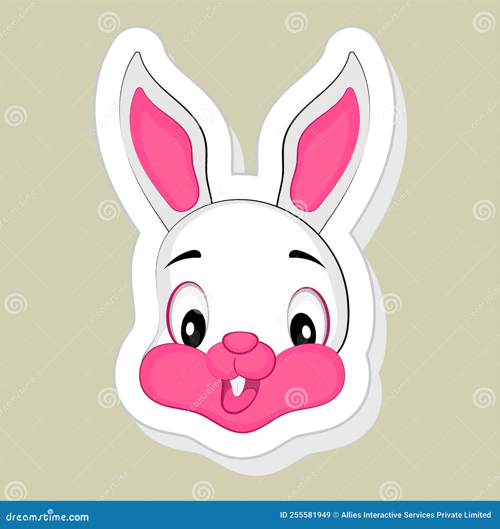Sticker or label of Rabbit stock illustration. Illustration of emoticon ...