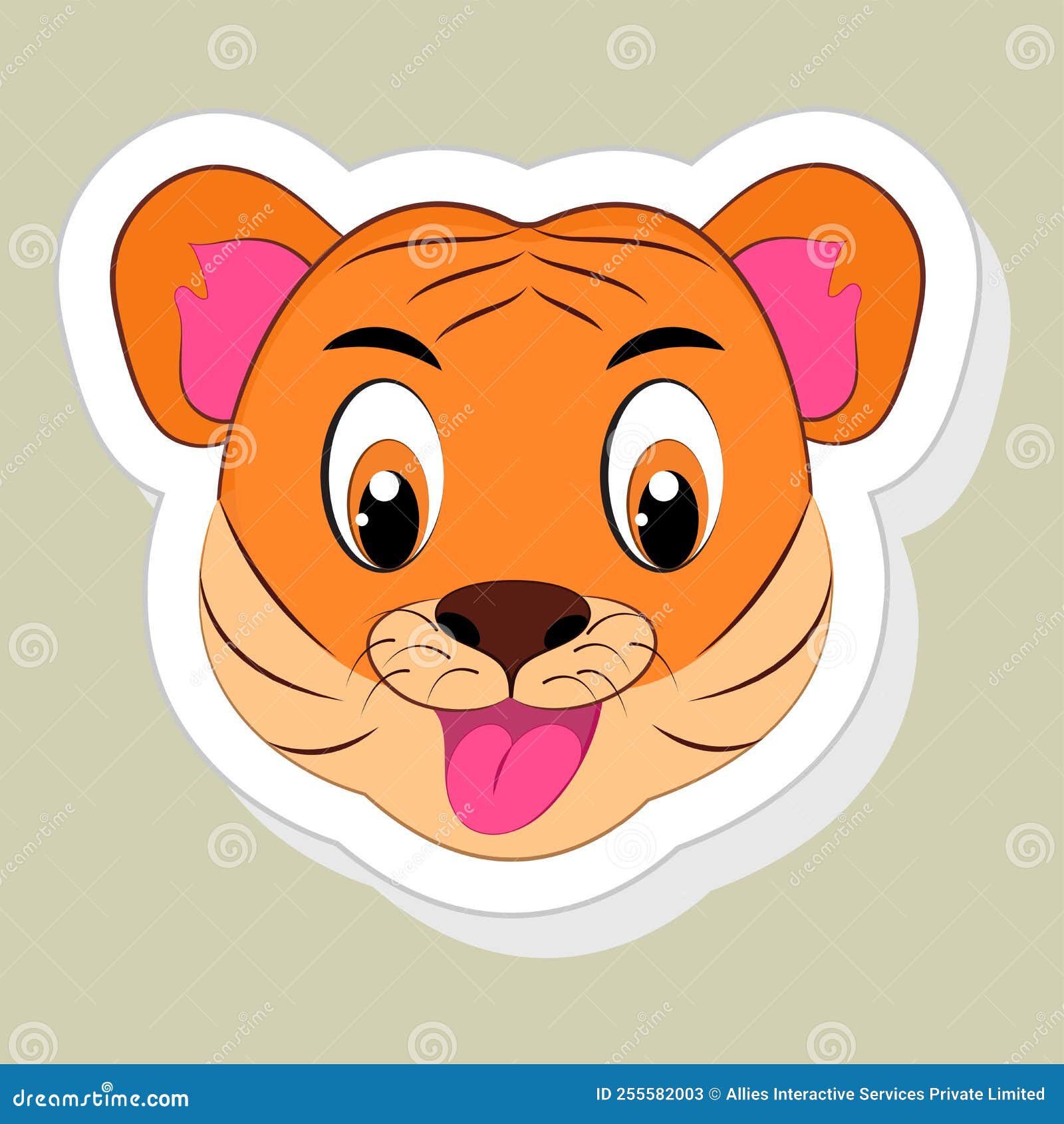 Sticker or label of Tiger stock illustration. Illustration of adorable ...