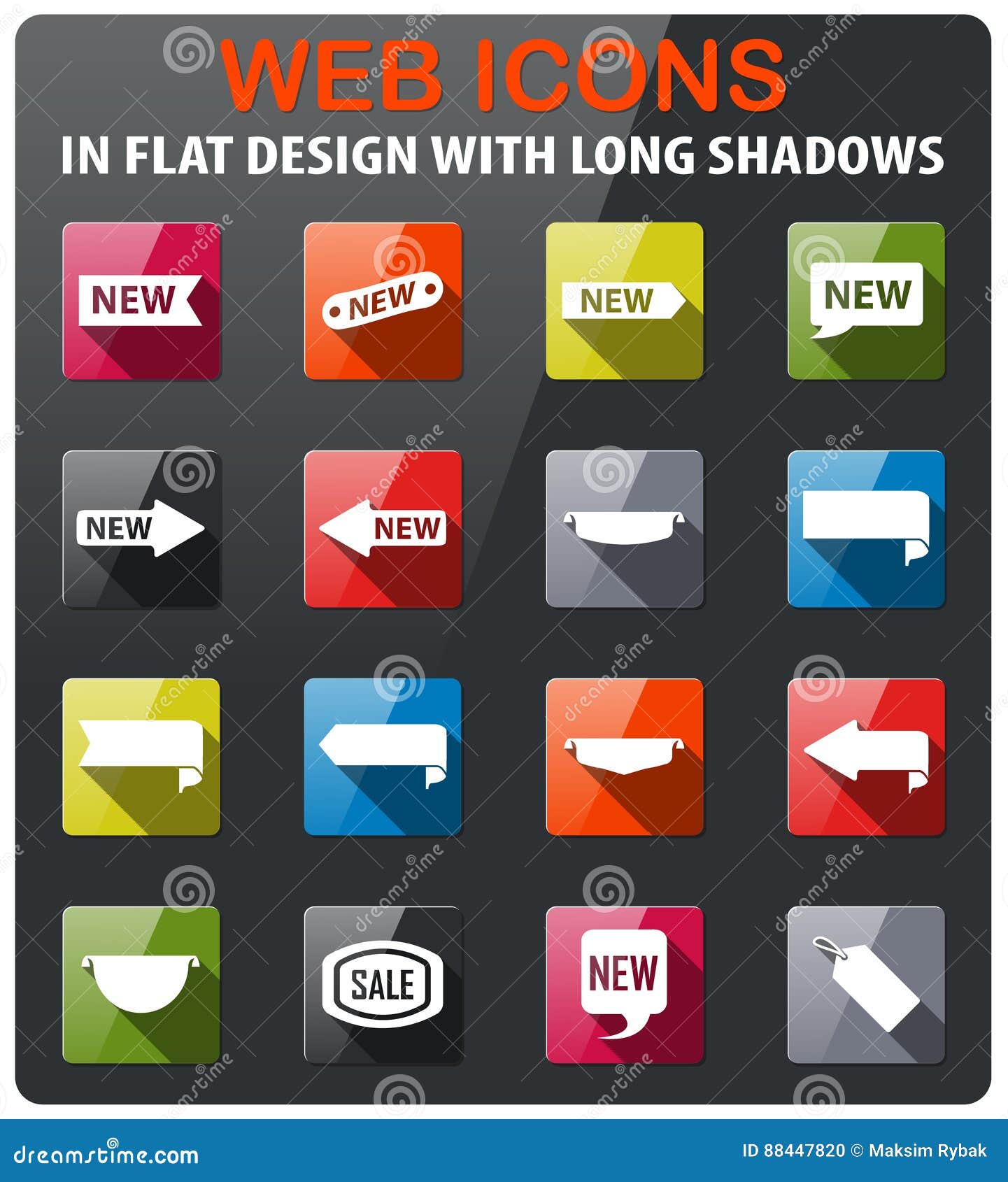 Sticker and label icon set stock illustration. Illustration of accent ...