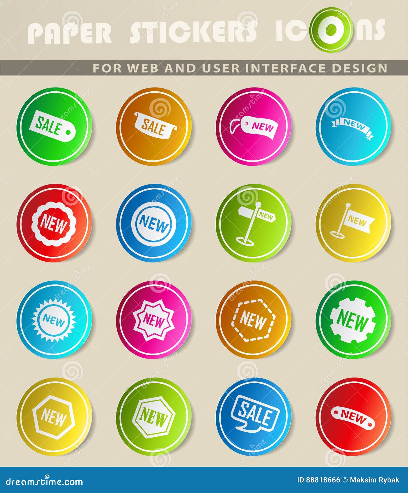 Sticker and label icon set stock illustration. Illustration of angle ...