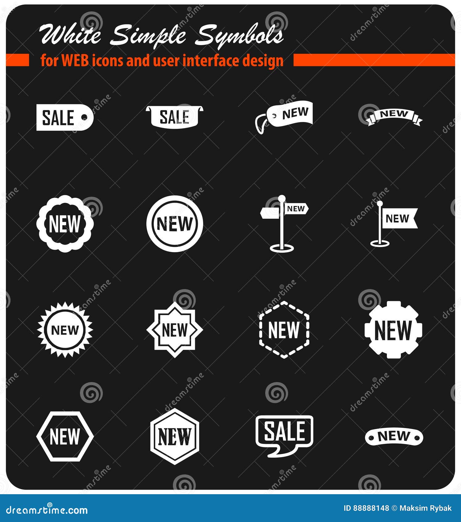Sticker and label icon set stock illustration. Illustration of ...