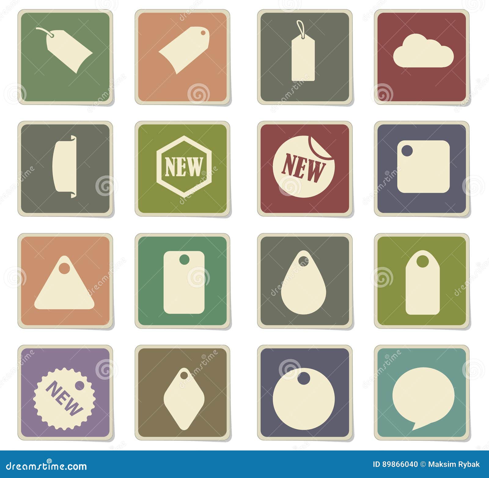 Sticker and label icon set stock illustration. Illustration of banner ...
