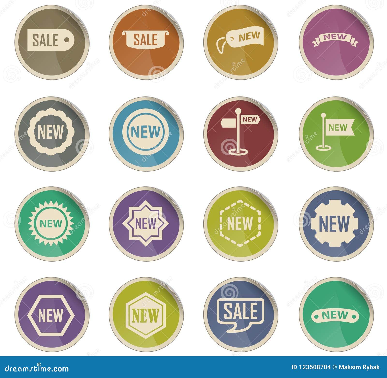 Sticker and label icon set stock vector. Illustration of sticker ...