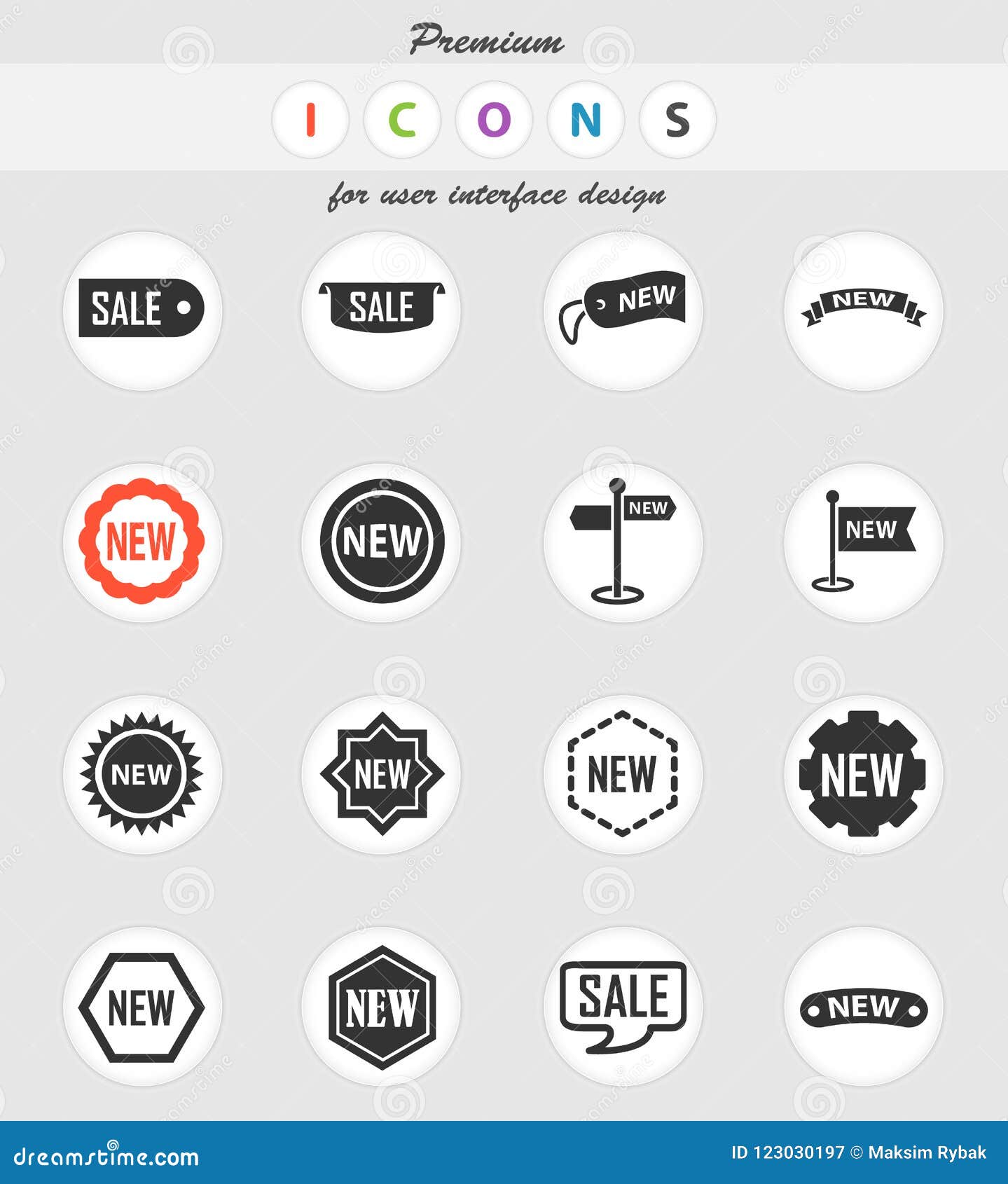 Sticker and label icon set stock vector. Illustration of business ...