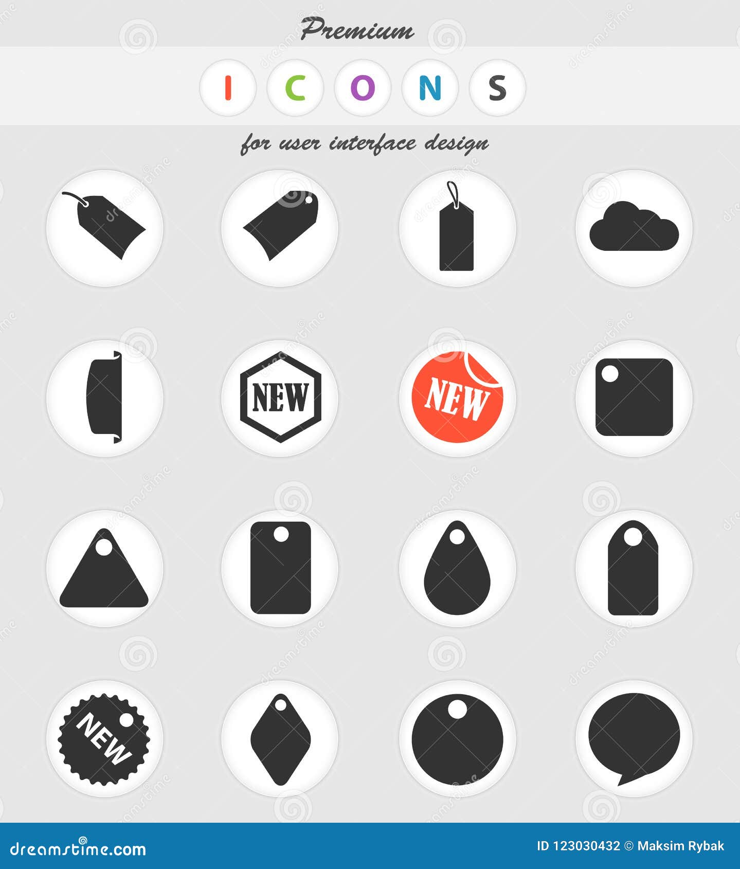 Sticker and label icon set stock vector. Illustration of element ...