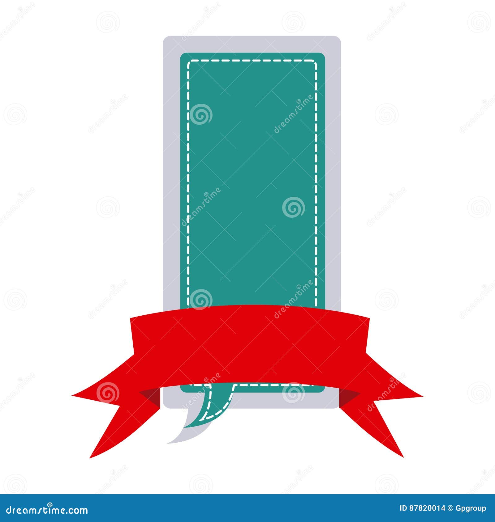 Sticker Large Rectangle Dialog Box Design with Ribbon Stock ...