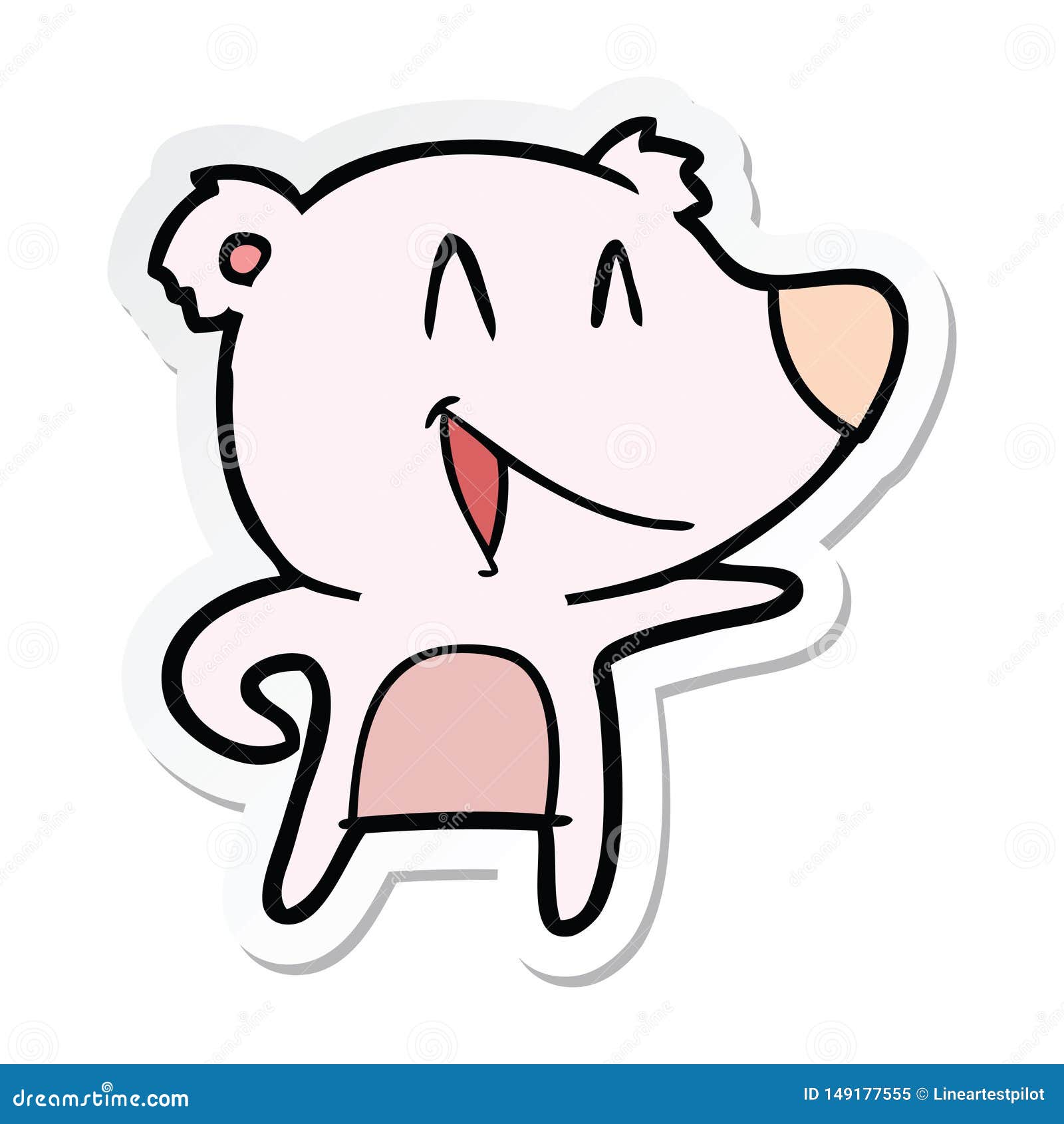 Sticker of a Laughing Bear Cartoon Stock Vector - Illustration of ...