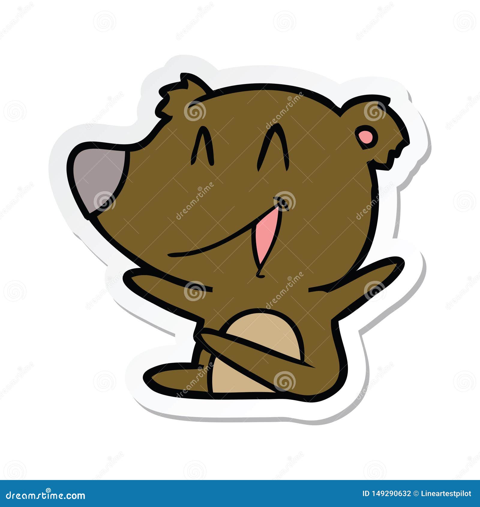 Laughing Bear Head Emoticon, Doodle Icon Image Cartoon Vector ...