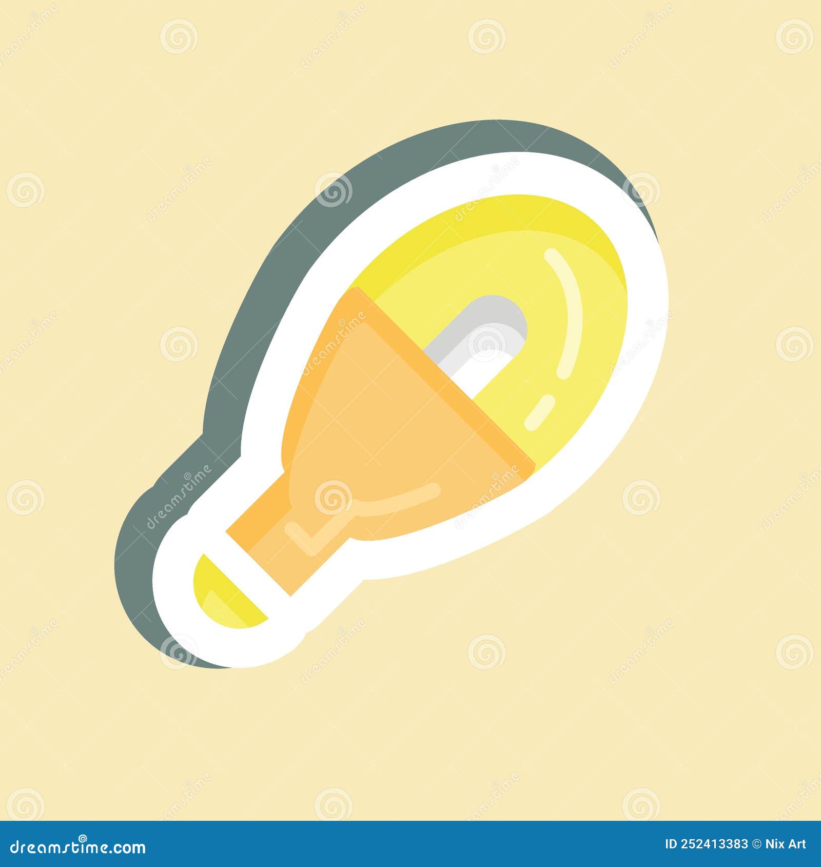 Sticker Led Bulb. Suitable for House Symbol. Simple Design Editable ...