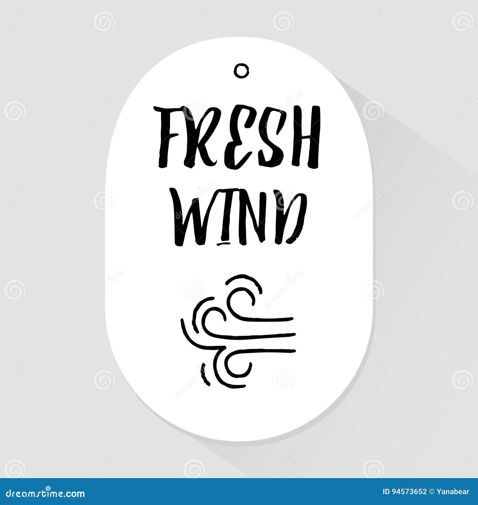 Sticker with Lettering Text and Silhouette of the Wind. Vector Stock ...