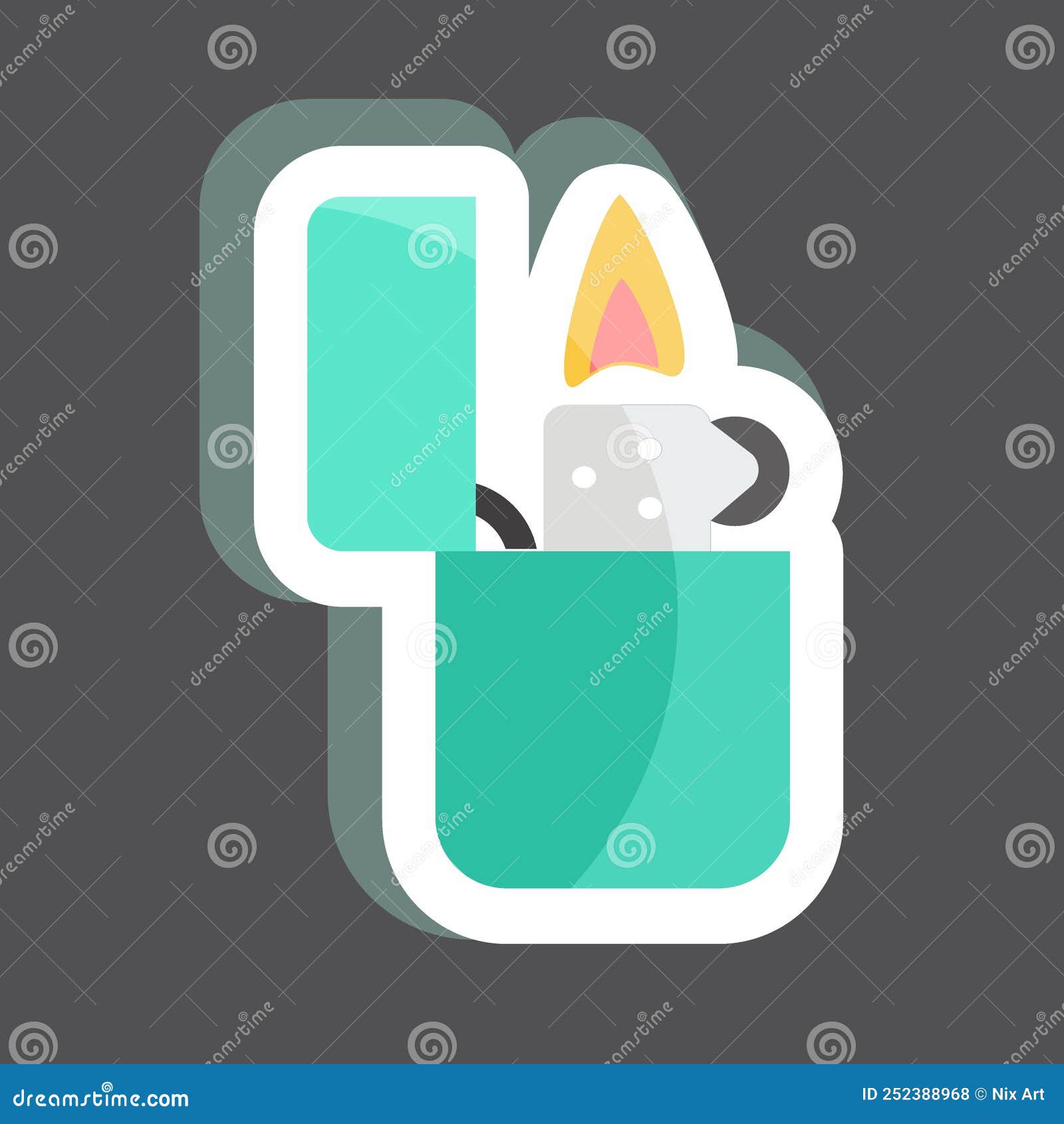 Sticker Lighter. Suitable for Men Accessories Symbol. Simple Design ...