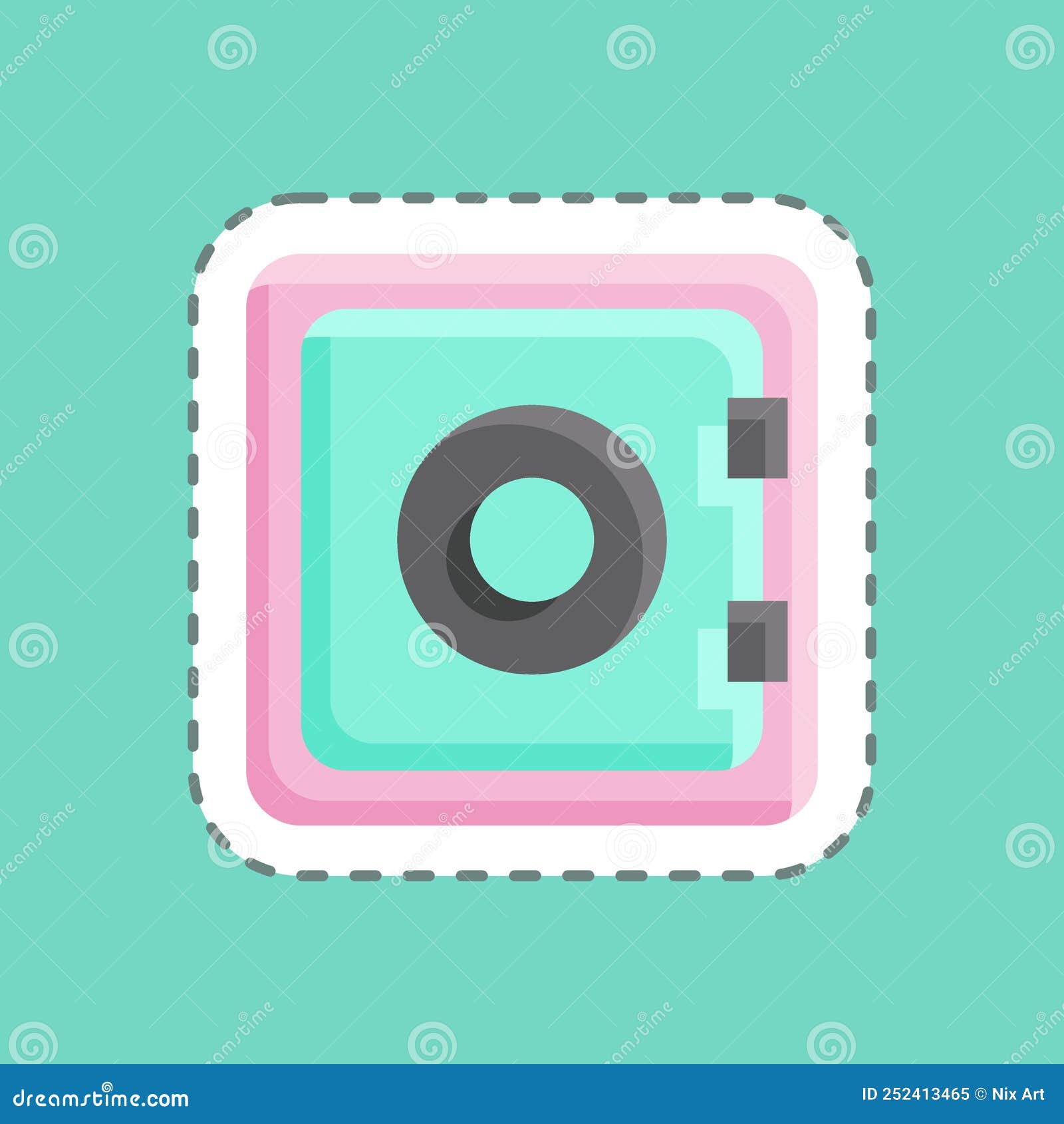 Sticker Line Cut Bank Safe. Suitable for Security Symbol. Simple Design ...