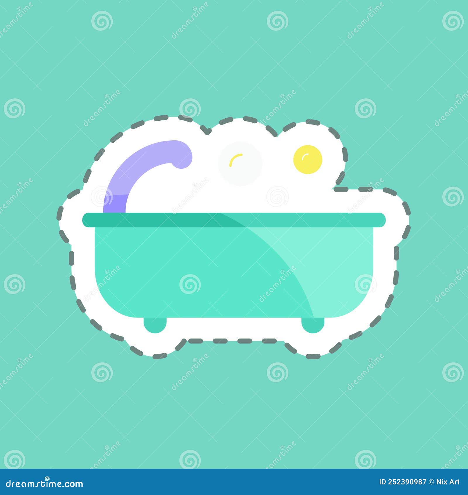 Sticker Line Cut Bath. Suitable for Home Symbol. Simple Design Editable ...