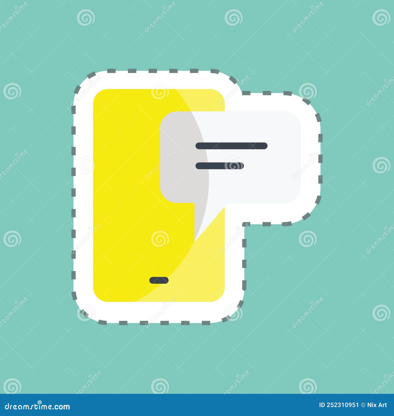 Sticker Line Cut Chat. Suitable for Feedback Symbol. Simple Design ...