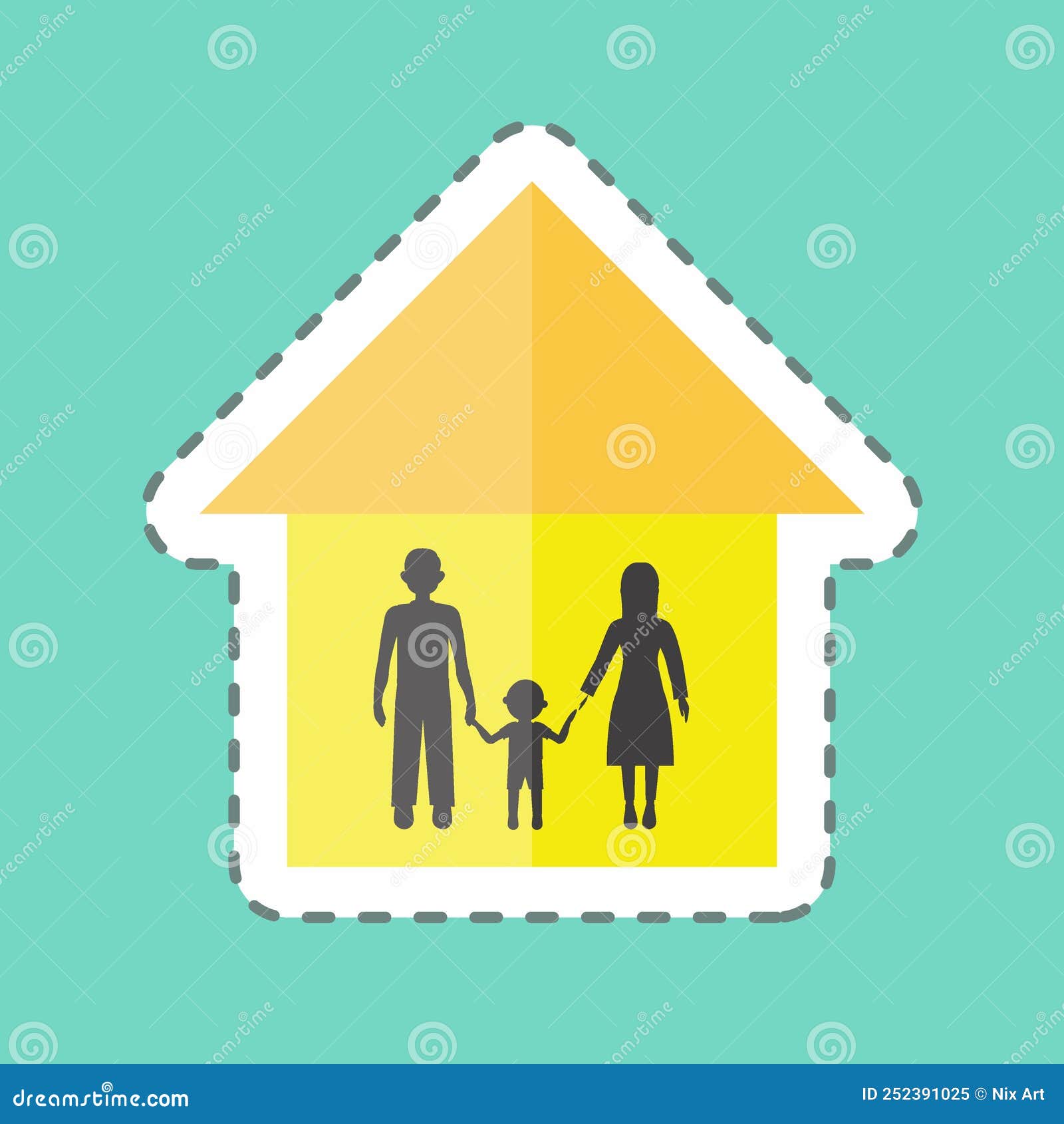 Sticker Line Cut Community Building. Suitable for Community Symbol ...