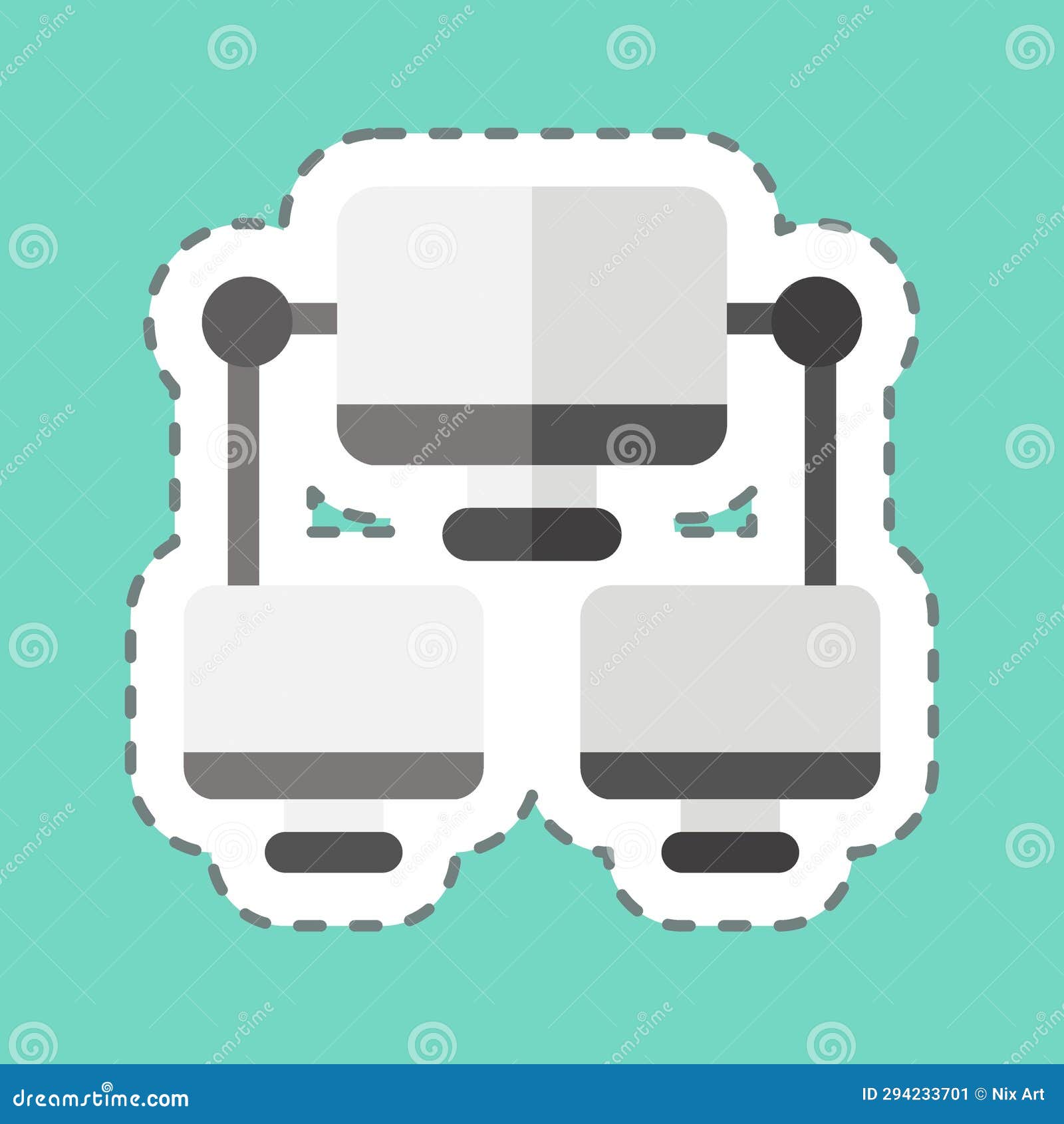 Sticker Line Cut Connection Computer. Related To Communication Symbol ...