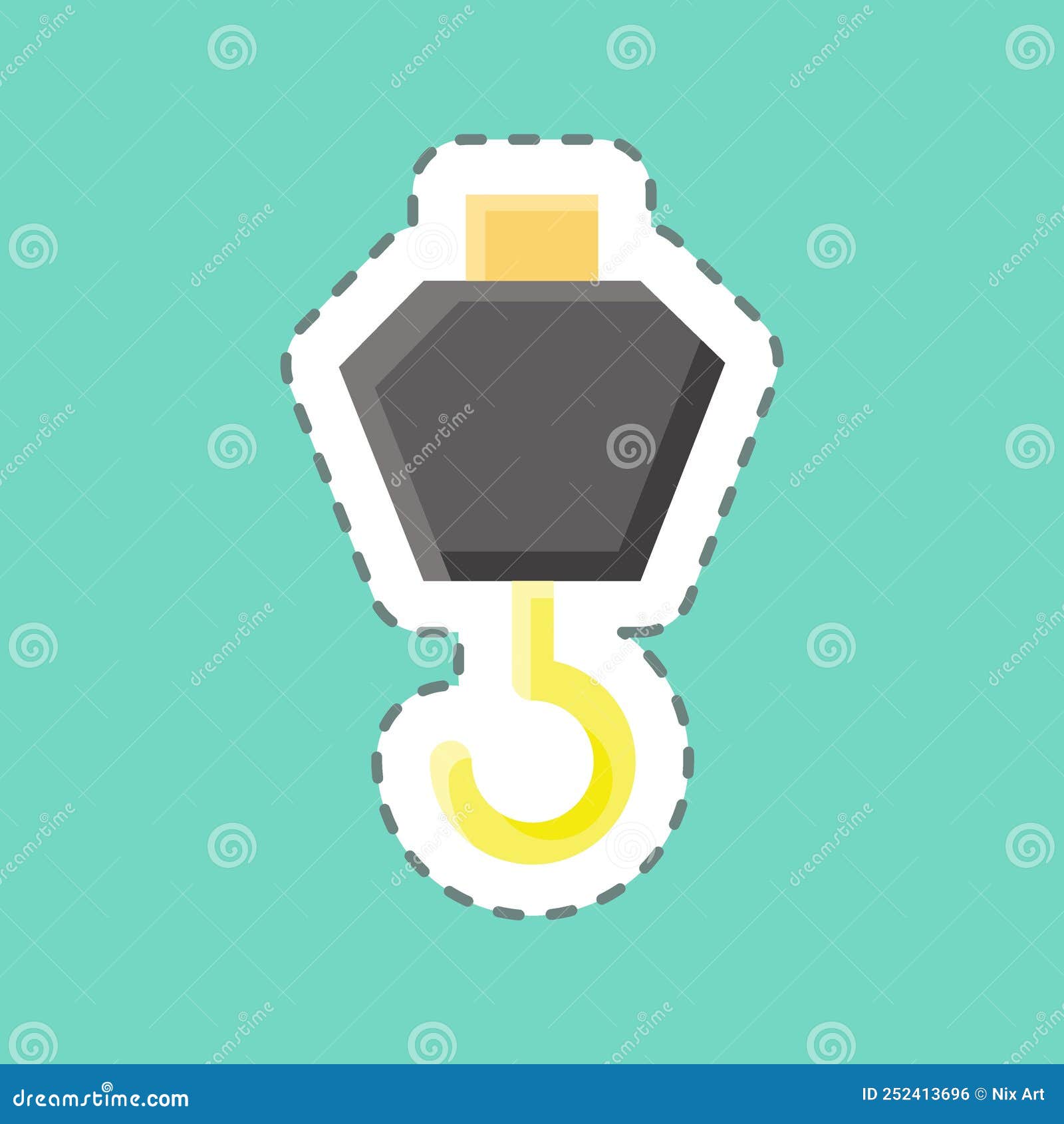 Sticker Line Cut Crane Hook. Suitable for Building Symbol. Simple ...