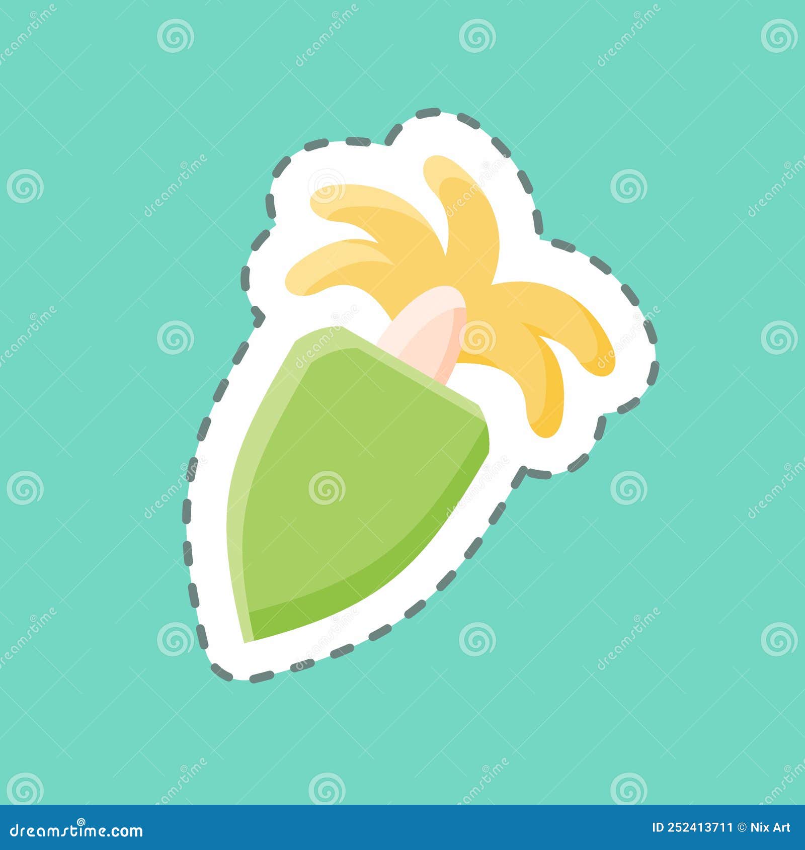 Sticker Line Cut Cuttlefish. Suitable for Seafood Symbol. Simple Design ...