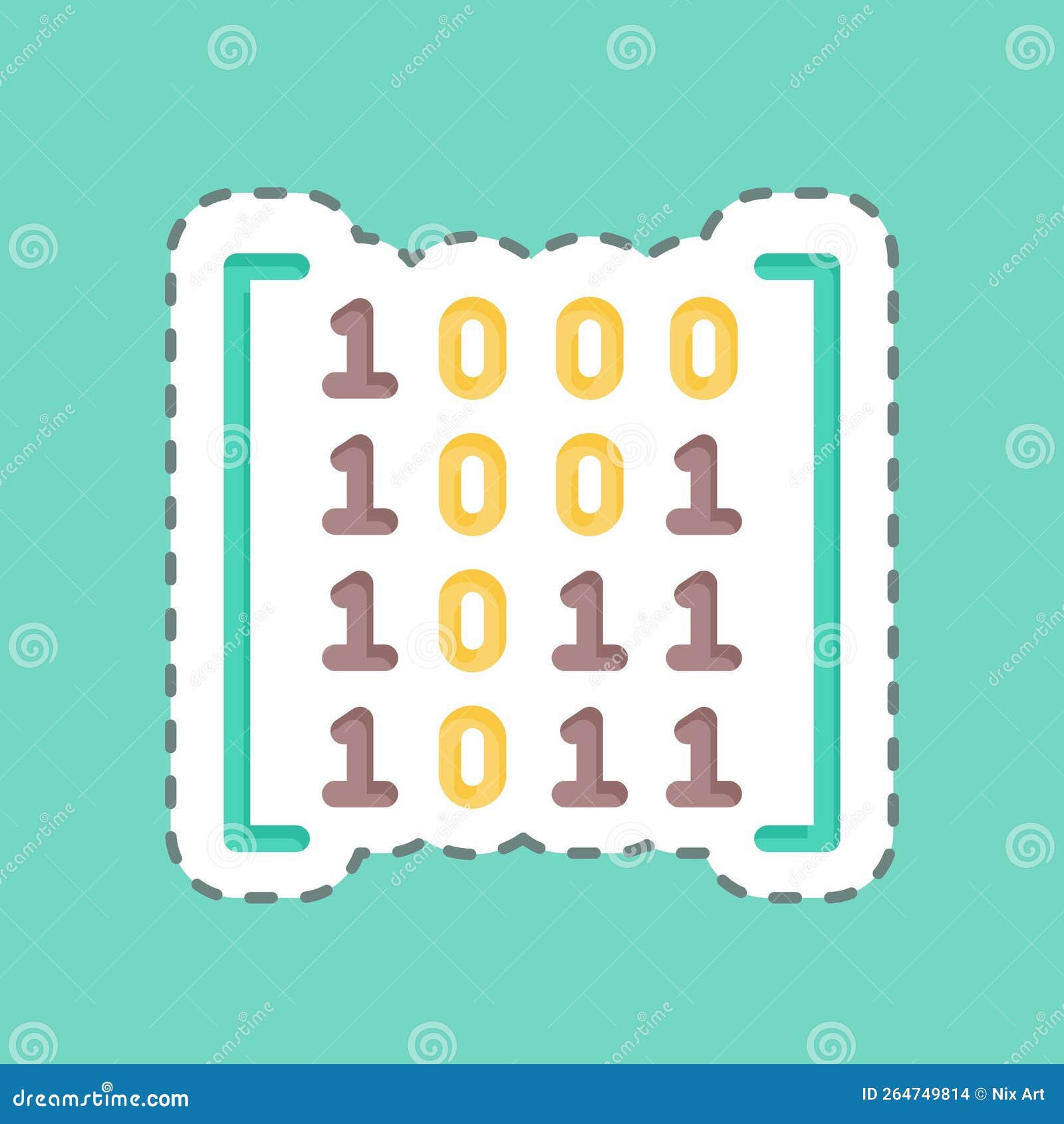 Sticker Line Cut Data Patterns. Related To Machine Learning Symbol ...