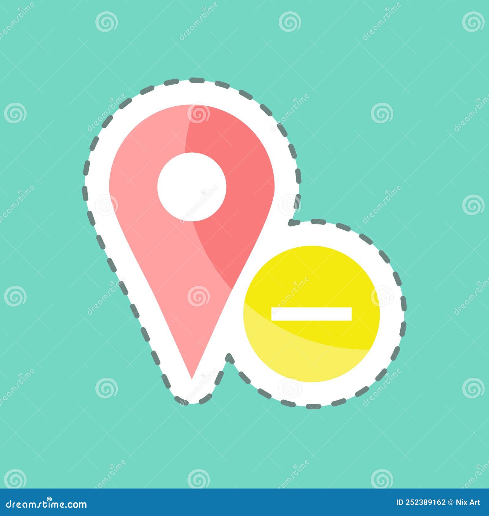 Sticker Line Cut Delete Location. Suitable for User Interface Symbol. Simple Design Editable ...