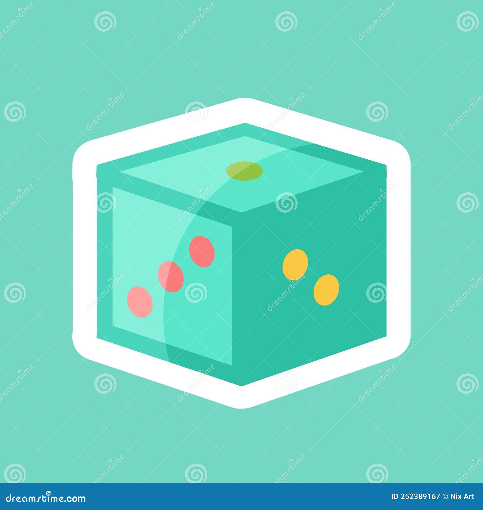 Sticker Line Cut Dice. Suitable for Toy Symbol. Simple Design Editable ...