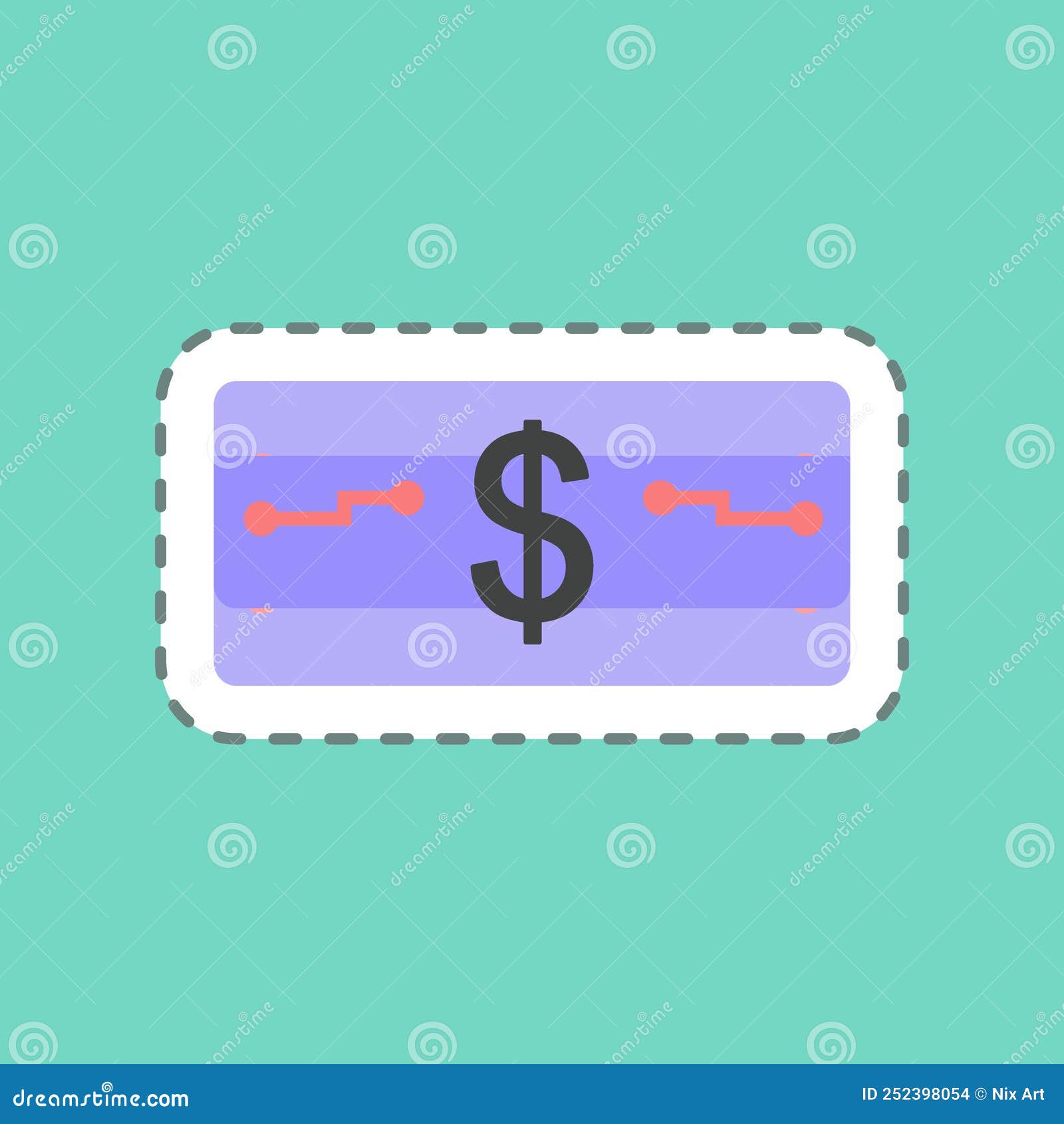 Sticker Line Cut Digital Currency. Suitable for Digital Web Symbol ...