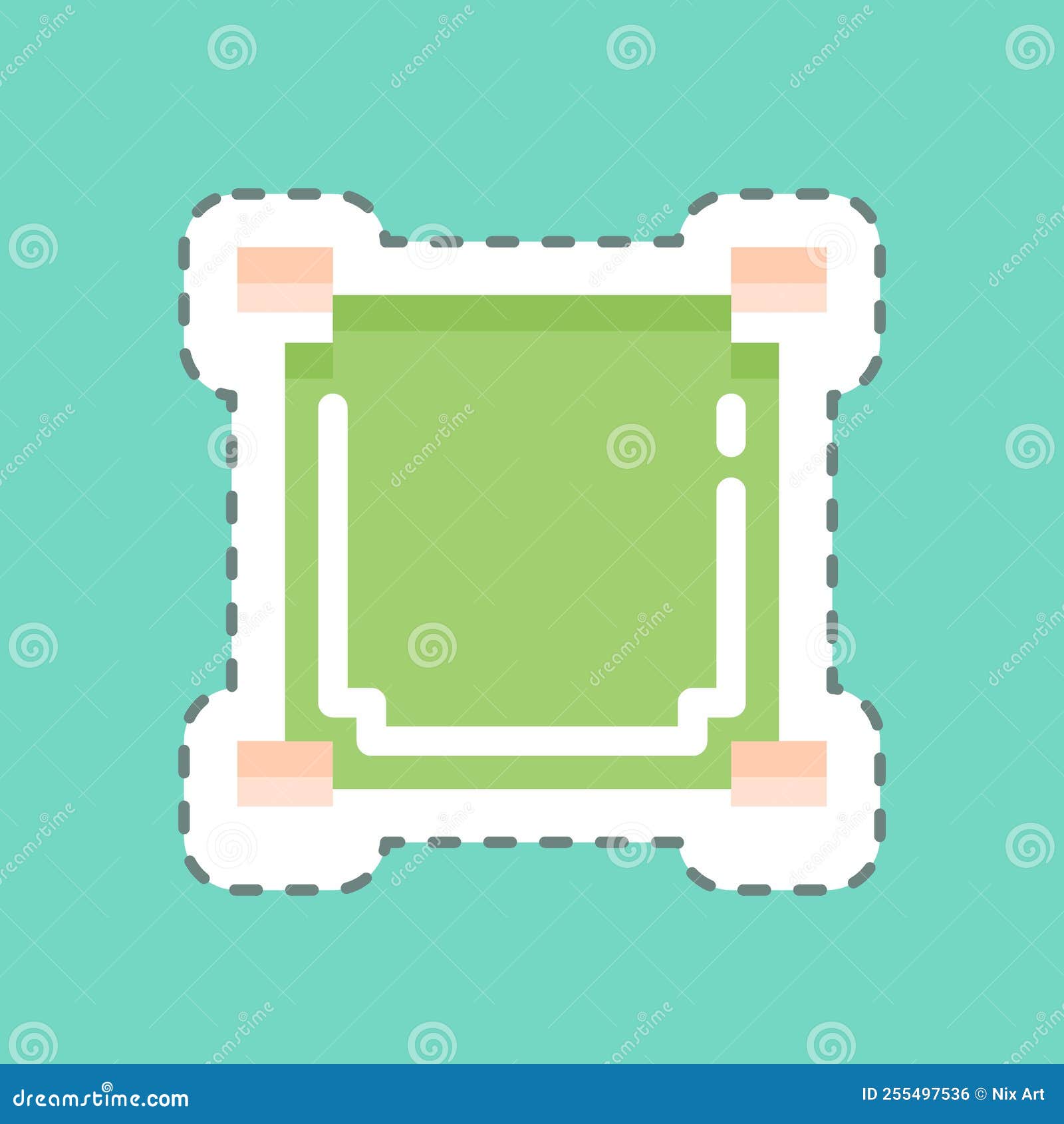 Sticker Line Cut Draw Square. Related To Graphic Design Tools Symbol ...