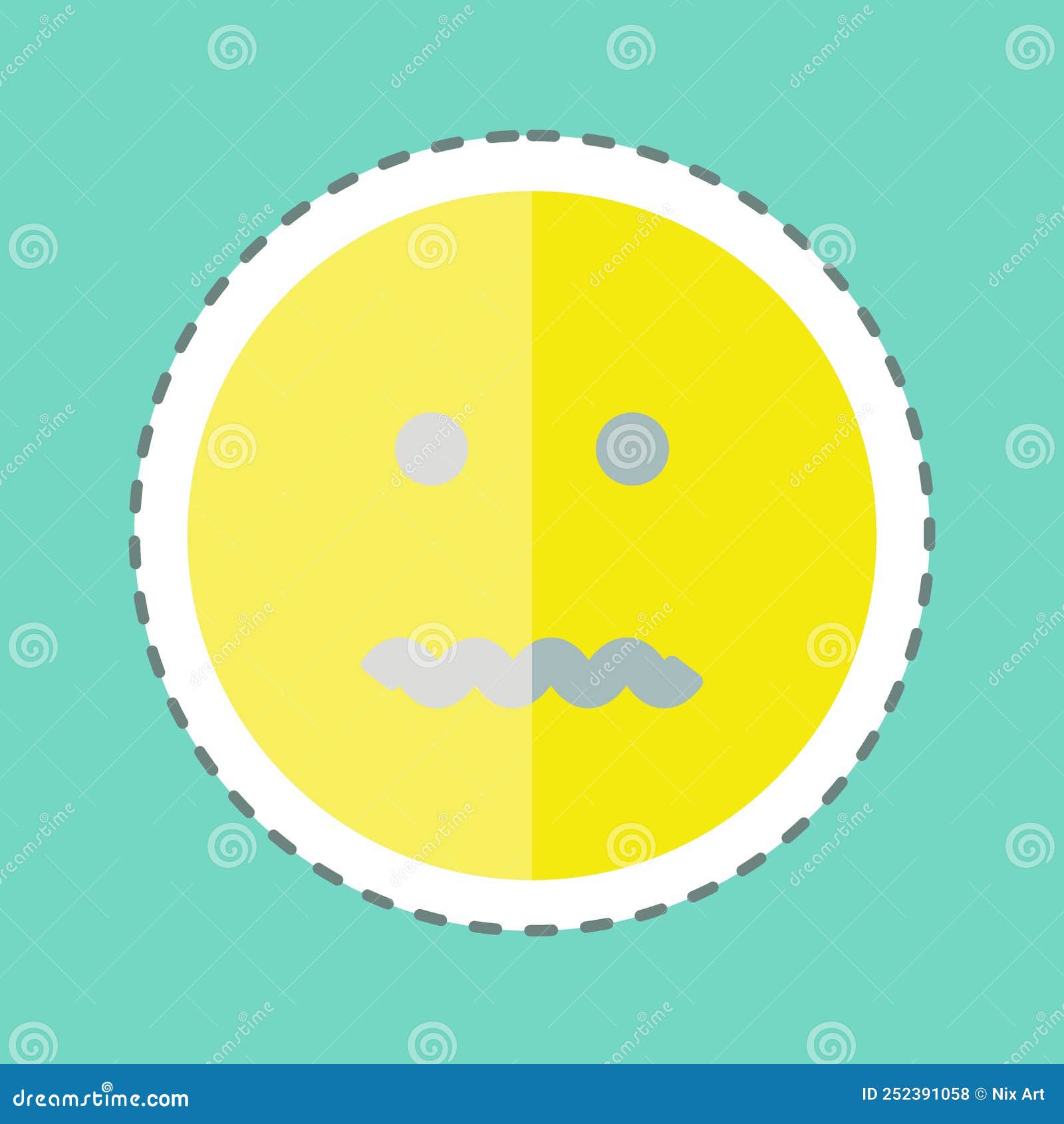Sticker Line Cut Emoticon Annulled. Suitable For Emoticon Symbol ...