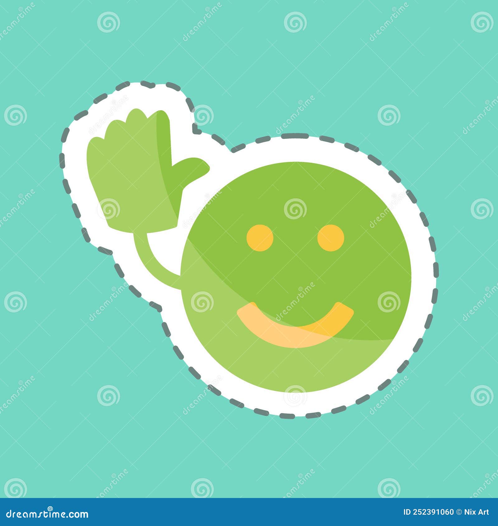 Sticker Line Cut Emoticon Bye. Suitable for Emoticon Symbol. Simple ...