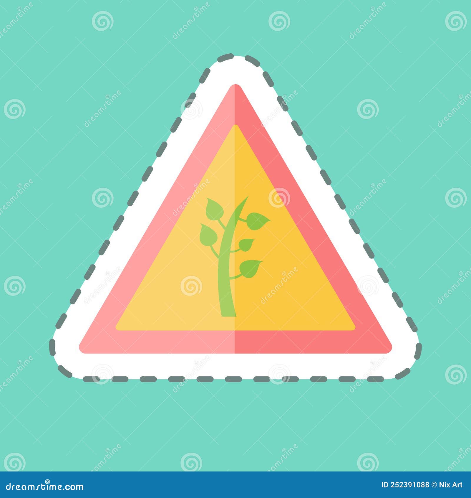 Sticker Line Cut Environment. Suitable for Community Symbol. Simple ...