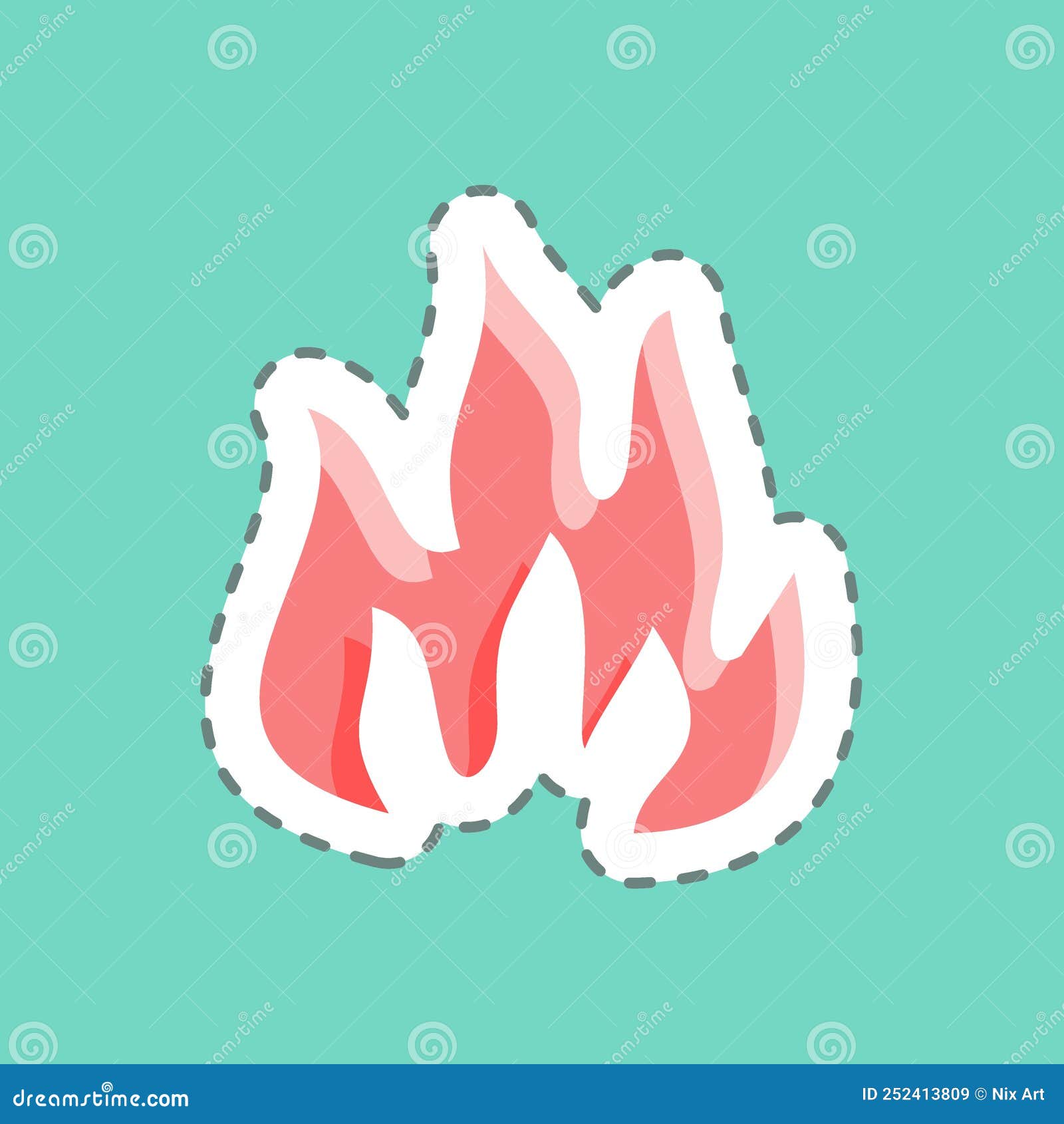 Sticker Line Cut Flammable. Suitable for Security Symbol. Simple Design ...