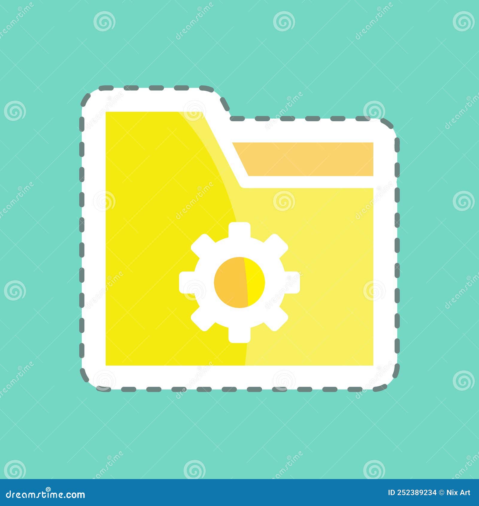 Sticker Line Cut Folder Settings. Suitable for User Interface Symbol ...