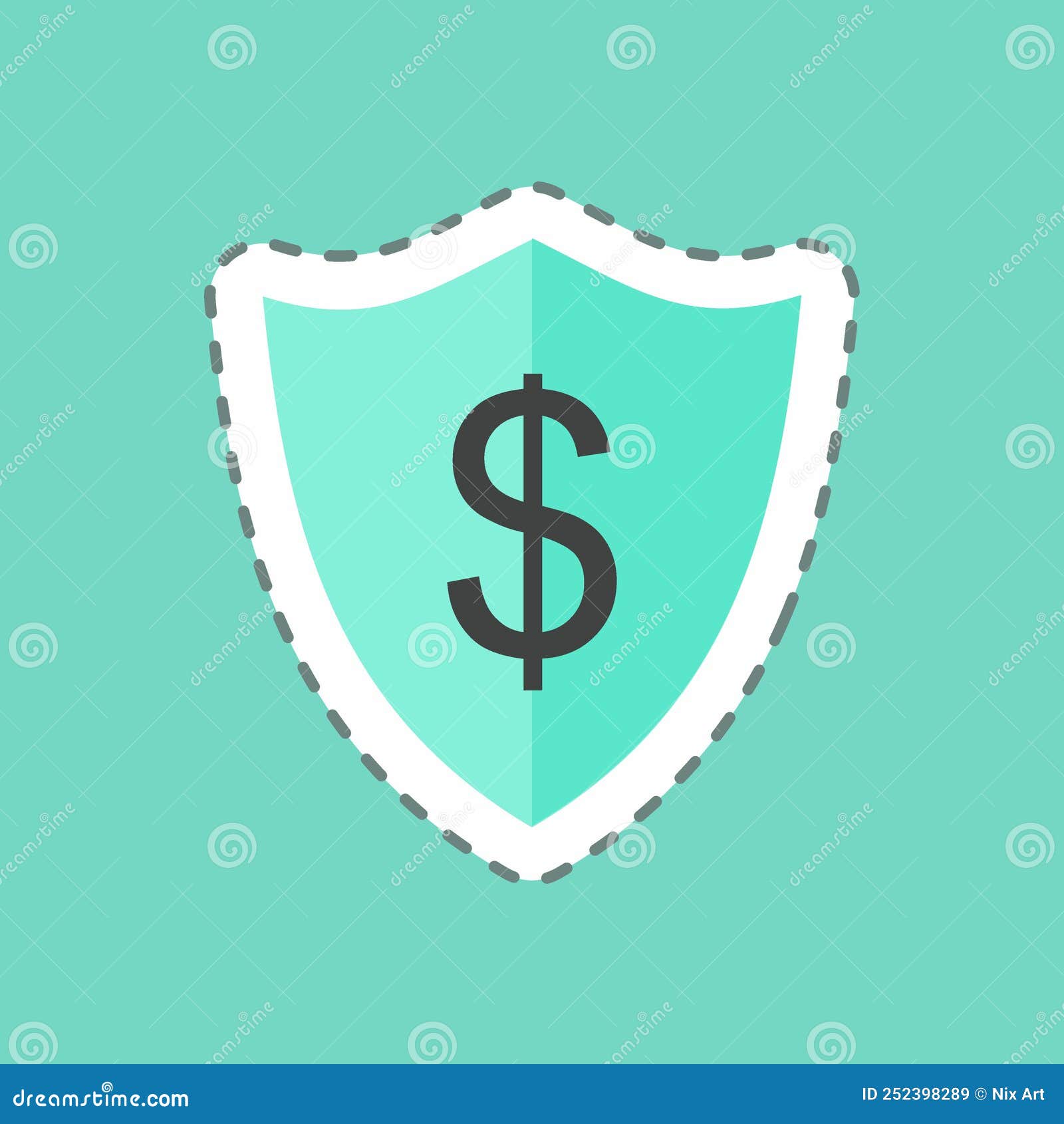 Sticker Line Cut Insurance. Suitable for Digital Web Symbol. Simple ...