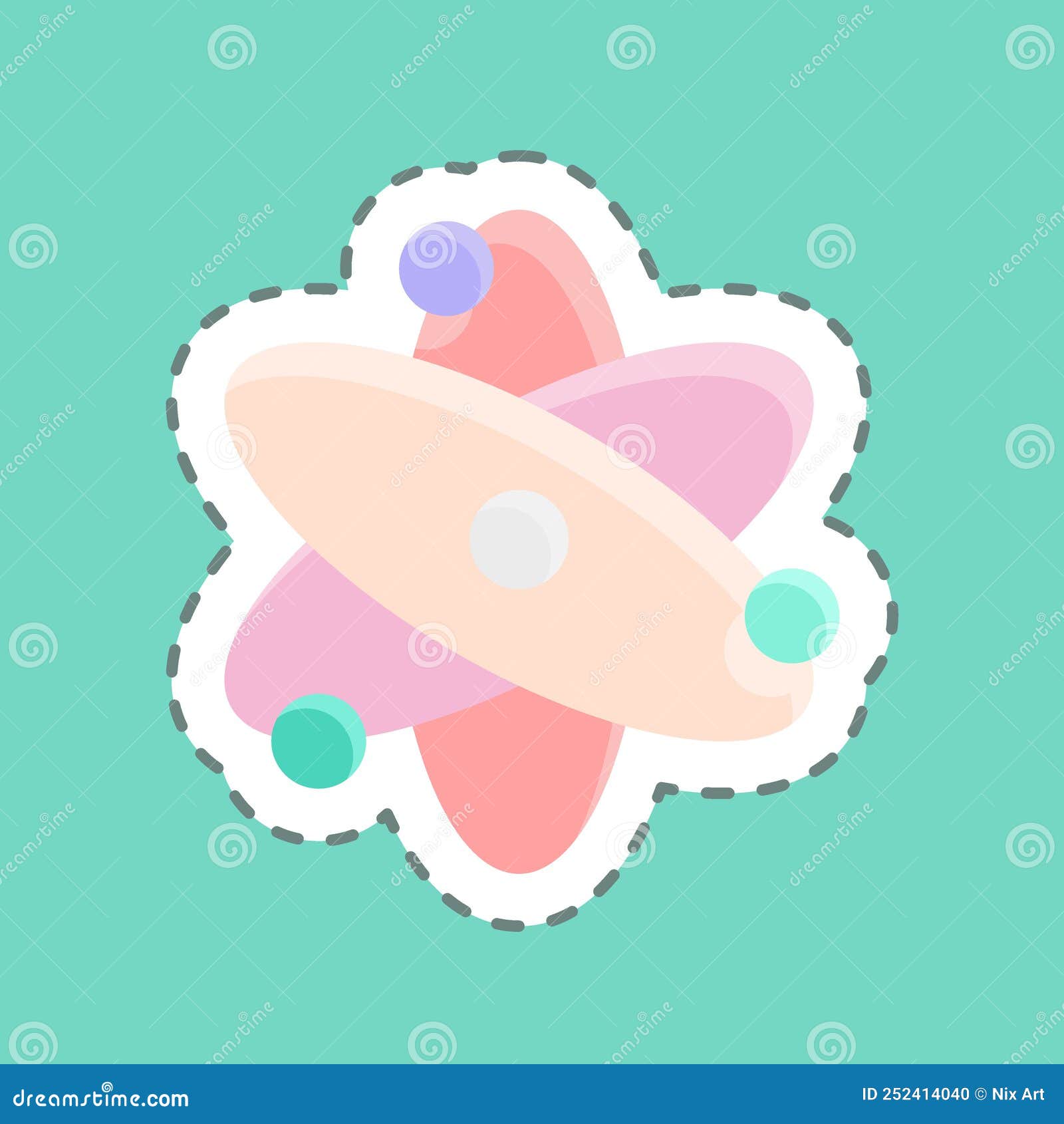 Sticker Line Cut Main Idea. Suitable for Startup Symbol. Simple Design ...