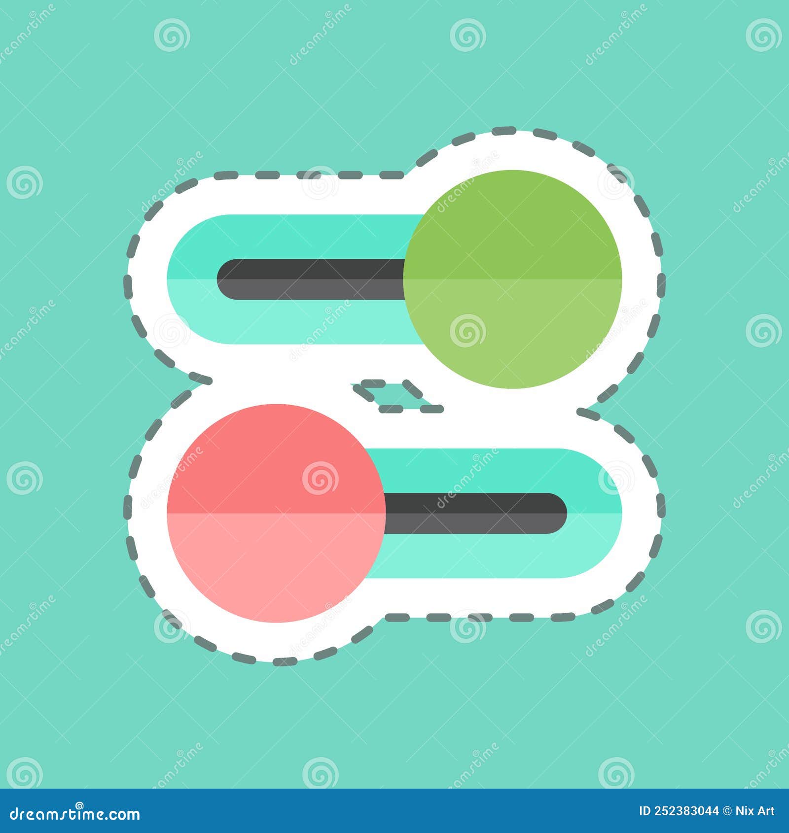 Sticker Line Cut Multiple Switches. Suitable for Web Interface Symbol ...