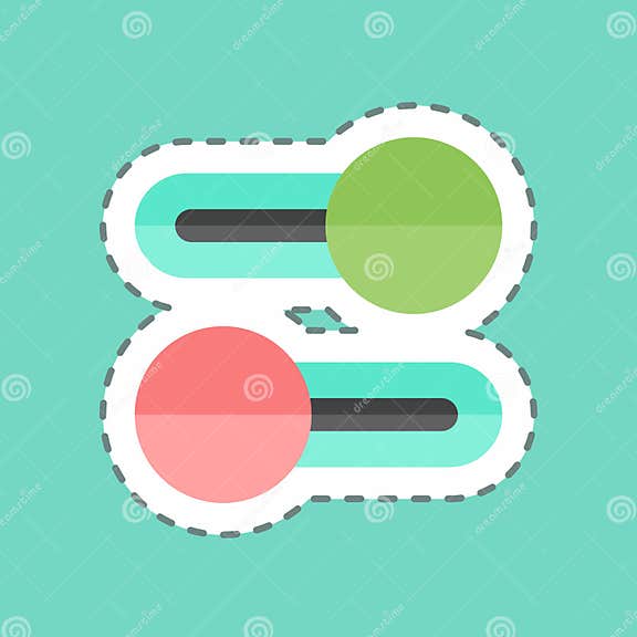 Sticker Line Cut Multiple Switches. Suitable for Web Interface Symbol ...