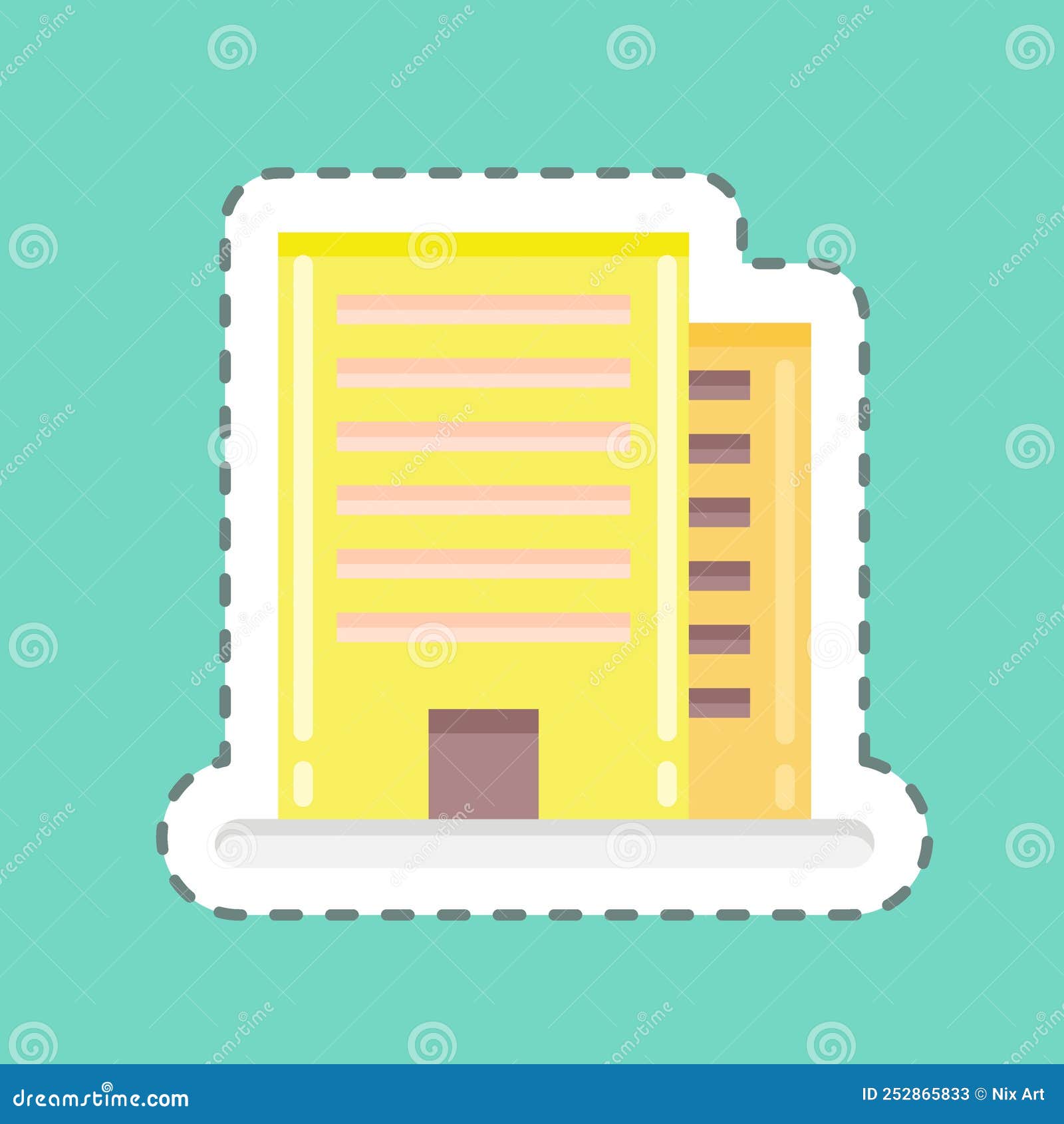 Sticker Line Cut Office. Suitable for Education Symbol. Simple Design ...