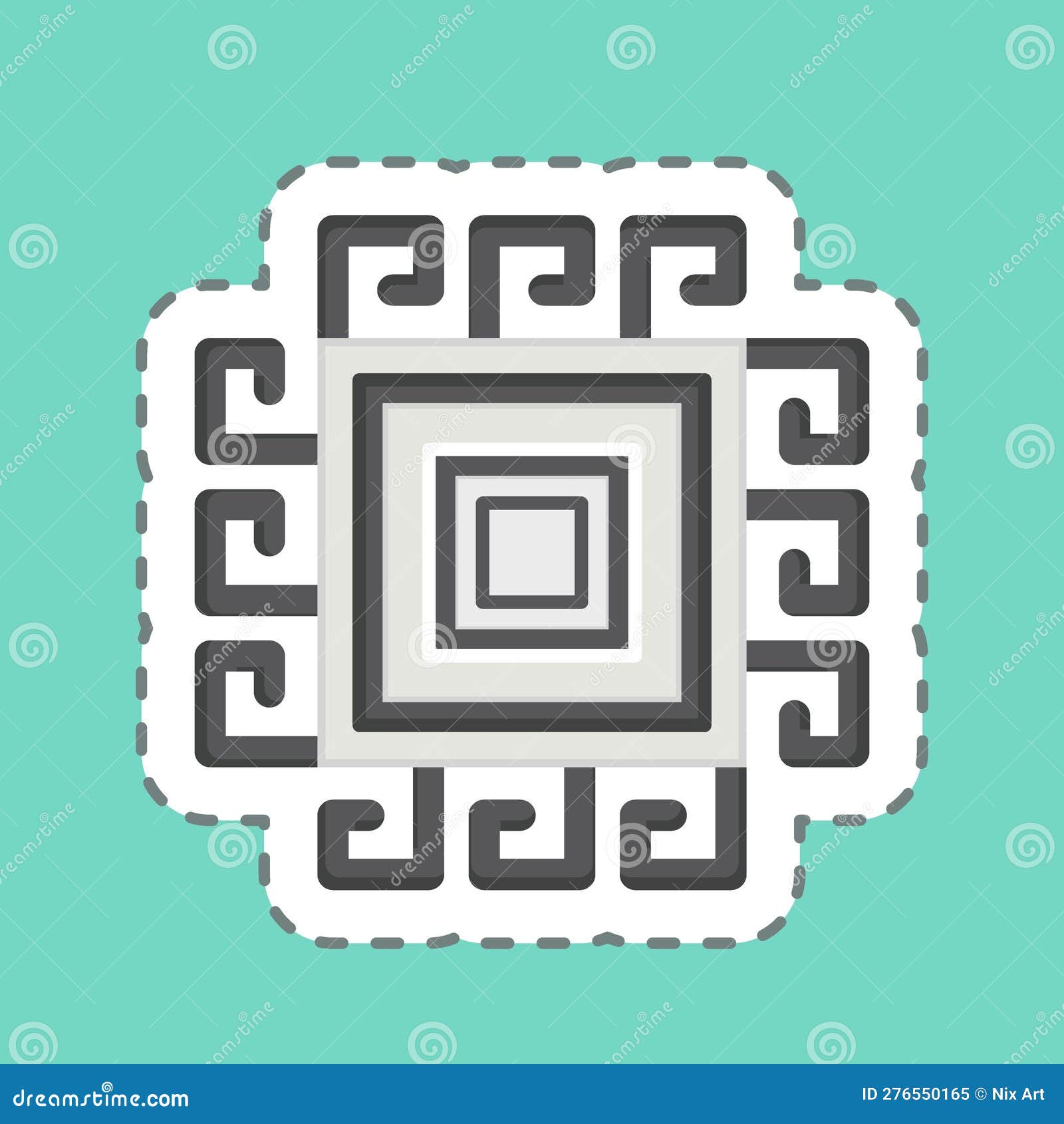 Sticker Line Cut Pattern. Related To Decoration Symbol. Simple Design ...